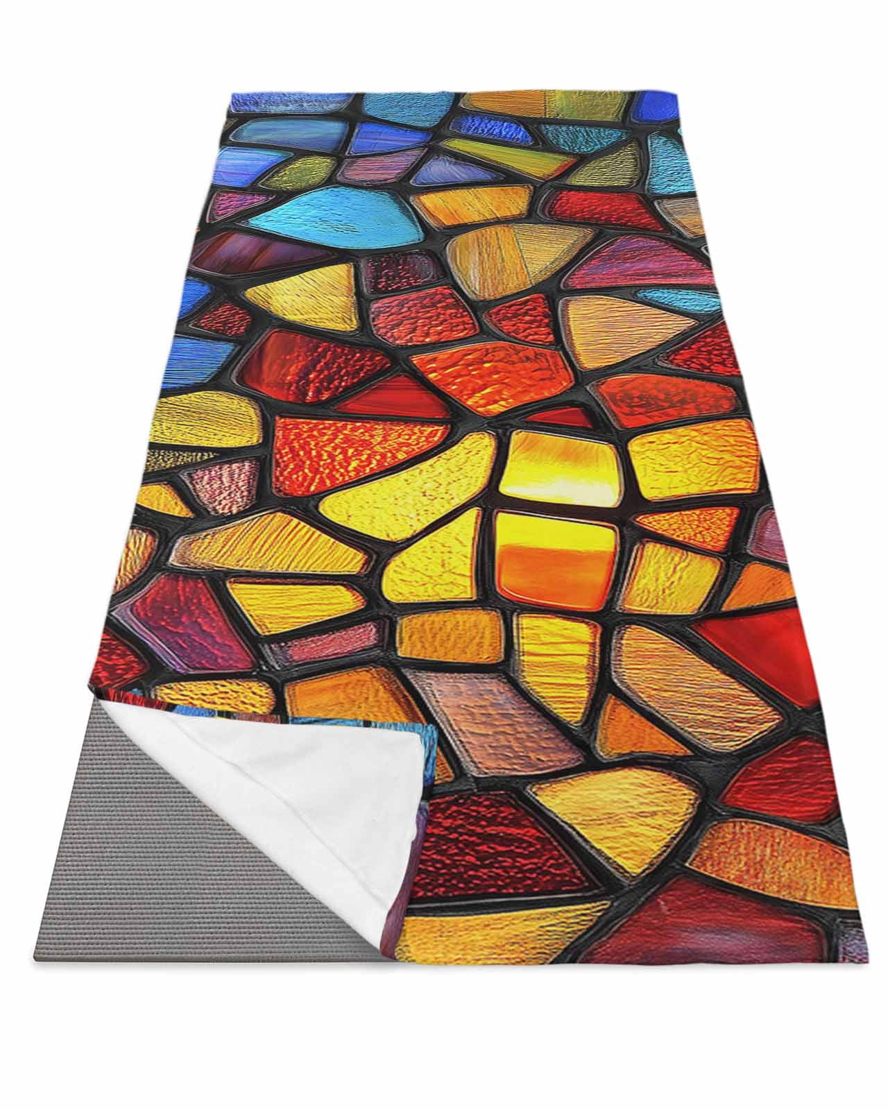 Blue Red Yellow Yoga Towel for Hot Yoga Non Slip, Modern Colored ...