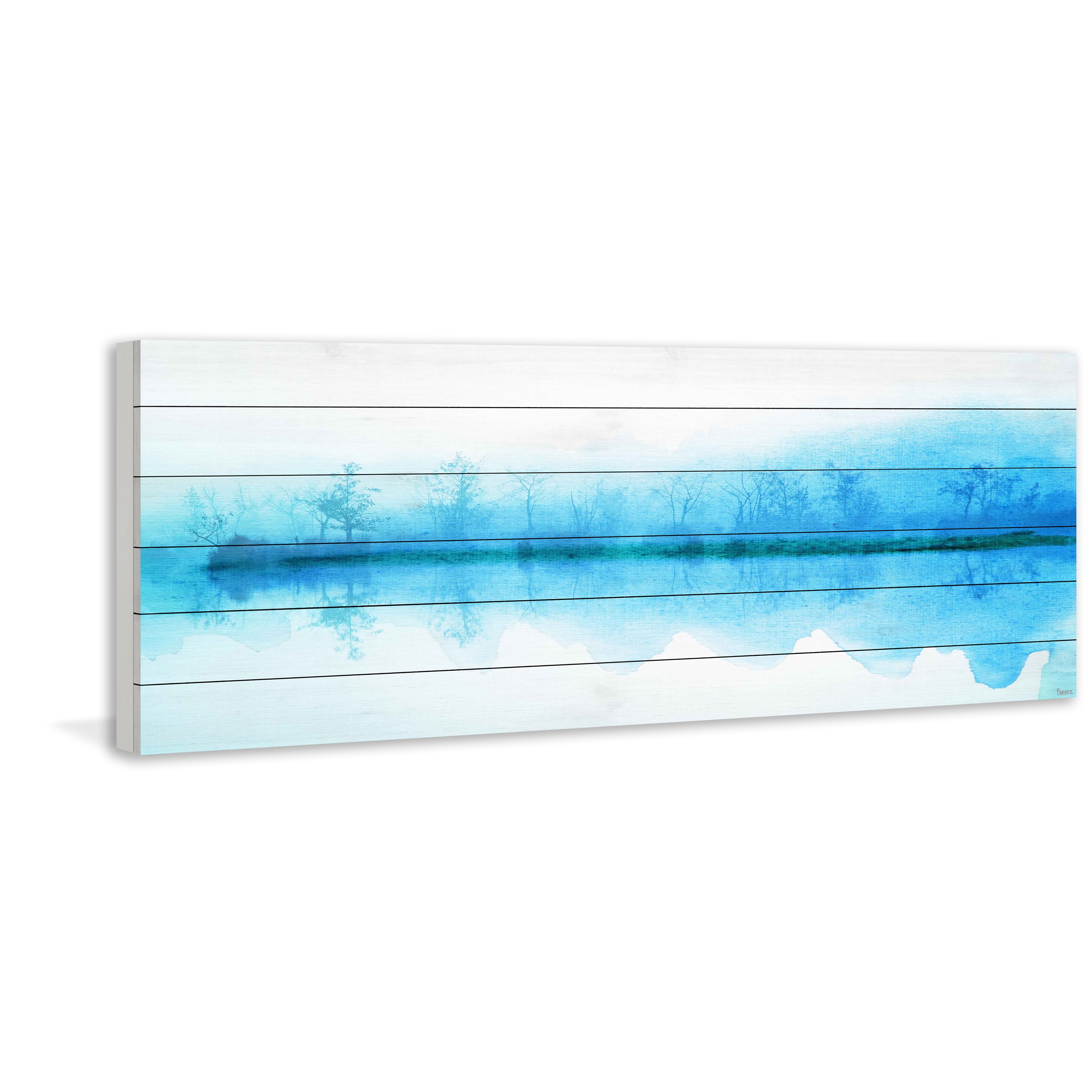 "Blue Reflection" Painting Print on White Wood - Walmart.com