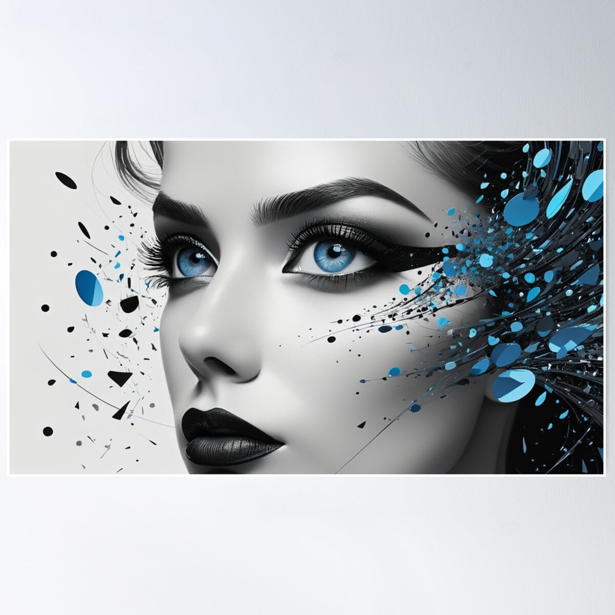 Blue Reflections Poster Wall Art, Modern Wall Decor For Living Room ...