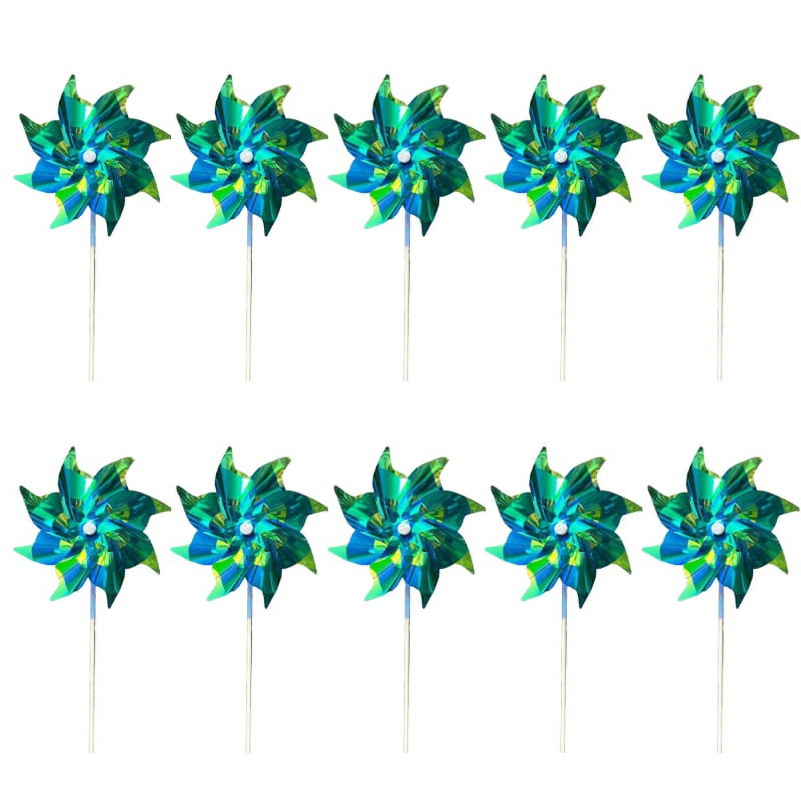 Blue Reflective Pinwheels Wind Spinner, Extra Sparkly Pinwheel with ...