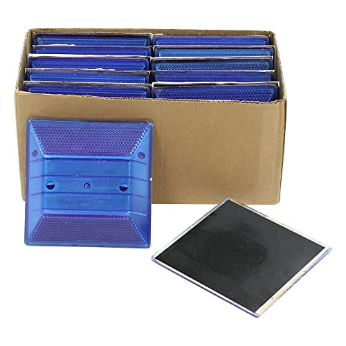 Blue Reflective Road Driveway Marker (10 Pack) - Fire Hydrant Blue Pavement Markers - DOT Peel-N ...