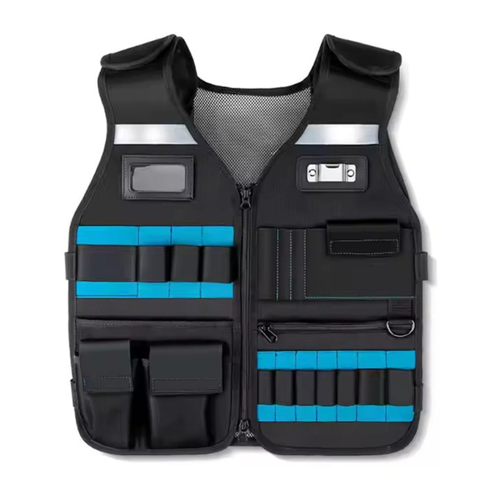 Blue Reflective Vest Tool Vest Work Vest Electrician Work Clothes Work ...