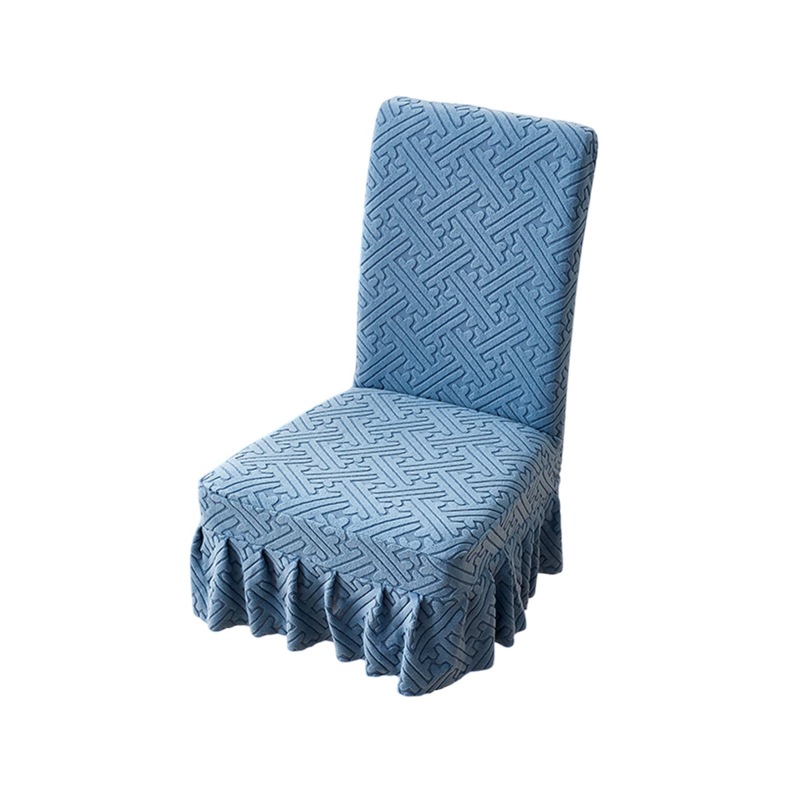 Blue Removable Stretch Chair Cover for Dining Office Chair Jacquard ...