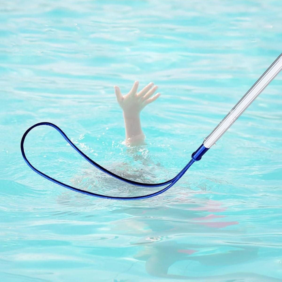 Blue Rescue Pole with Body Hook for Pool, Swimming Pool Safety Hook ...