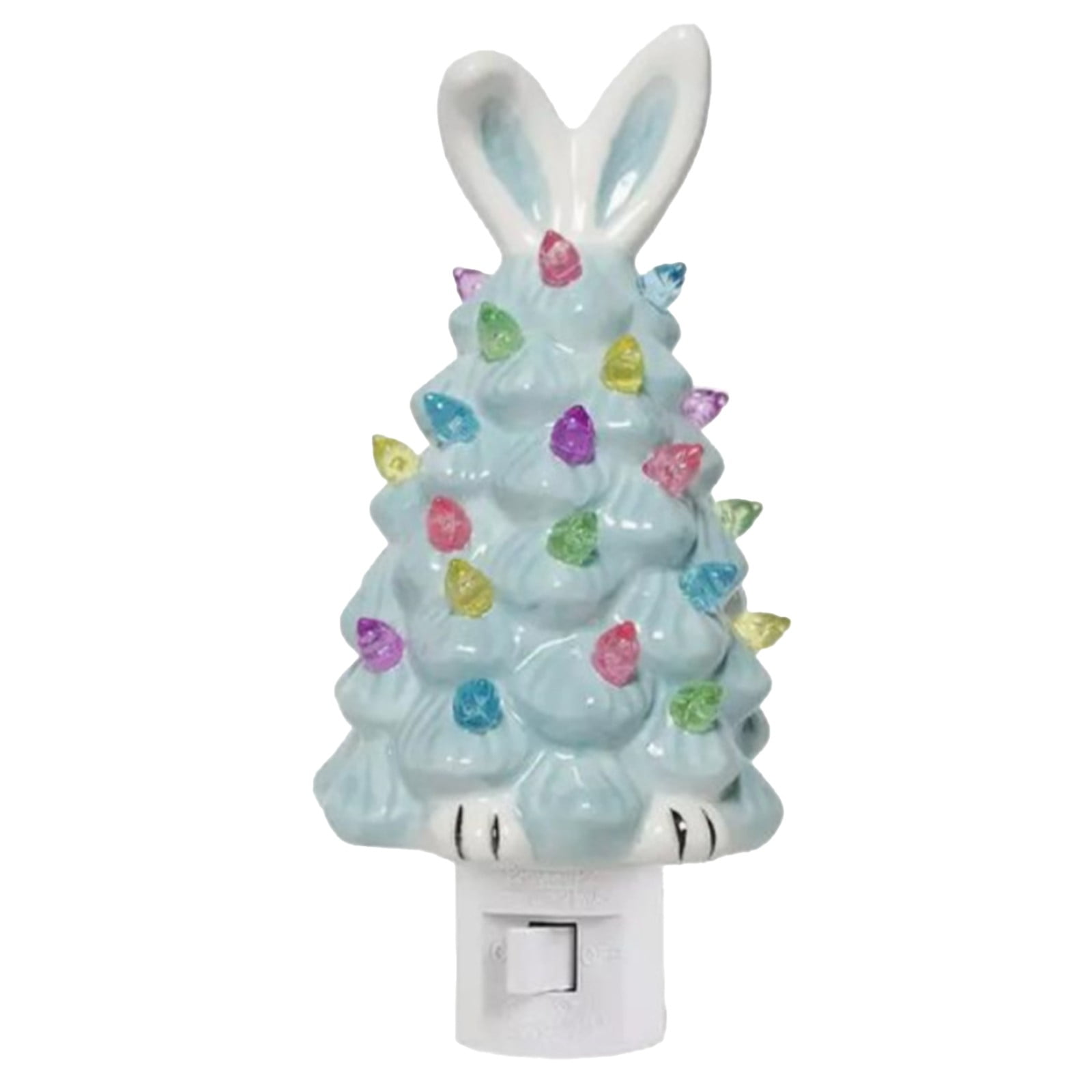 Blue Resin Easter Bunny Night Light - Battery-Powered, Soft Glow, Cute ...