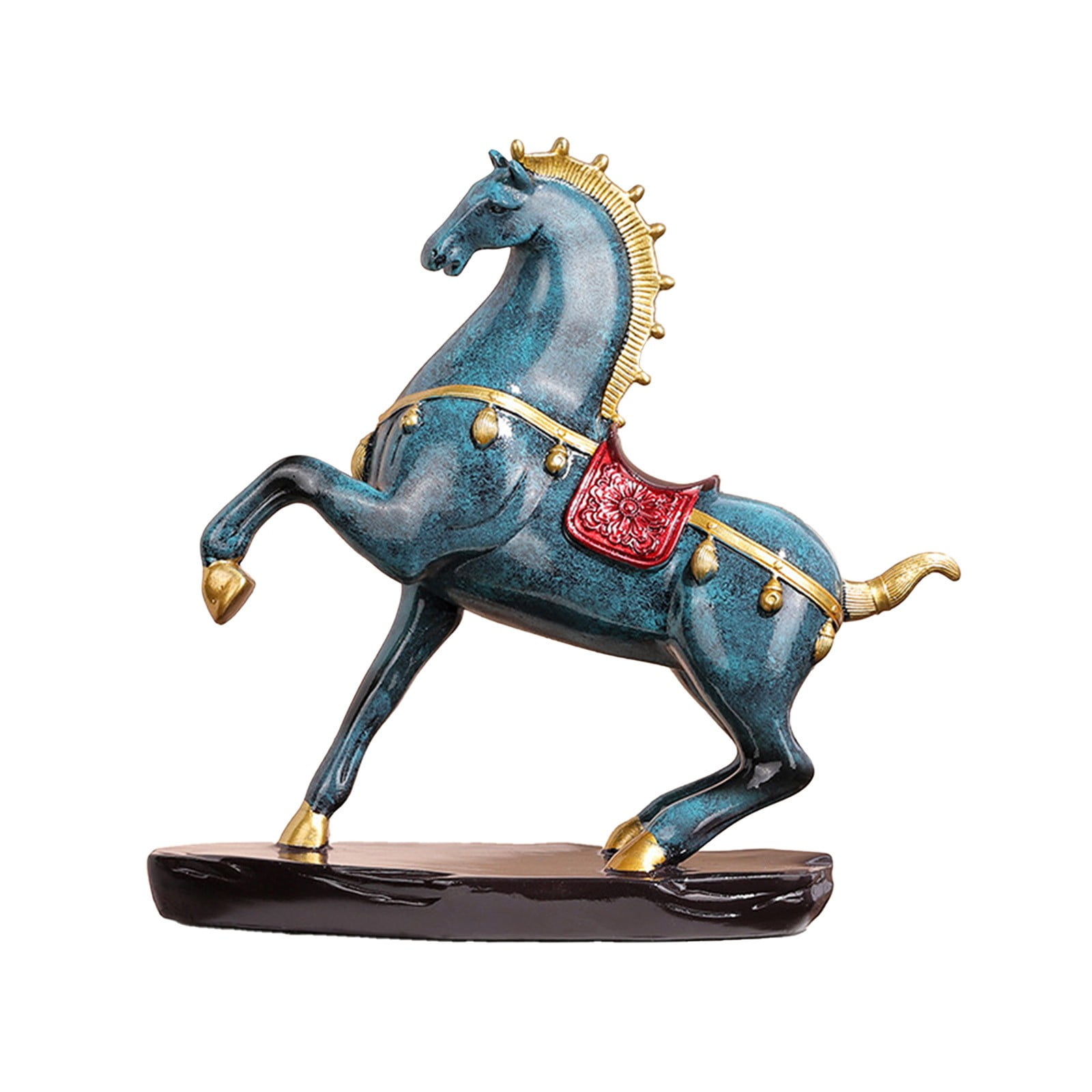 Blue Resin Horse Statue Hand Carved Desktop Decoration Sculpture Art ...