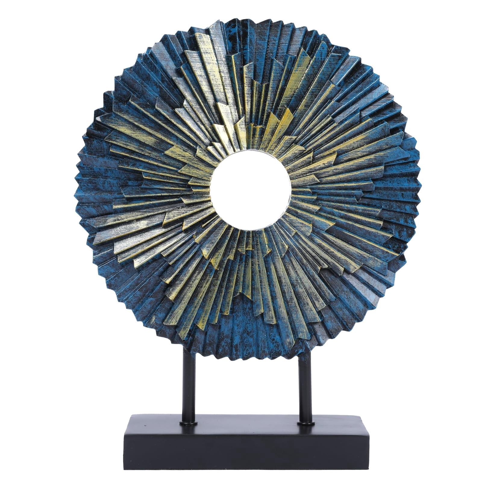 Blue Resin Round Decorative Sculpture Statue for Home and Office Decor ...