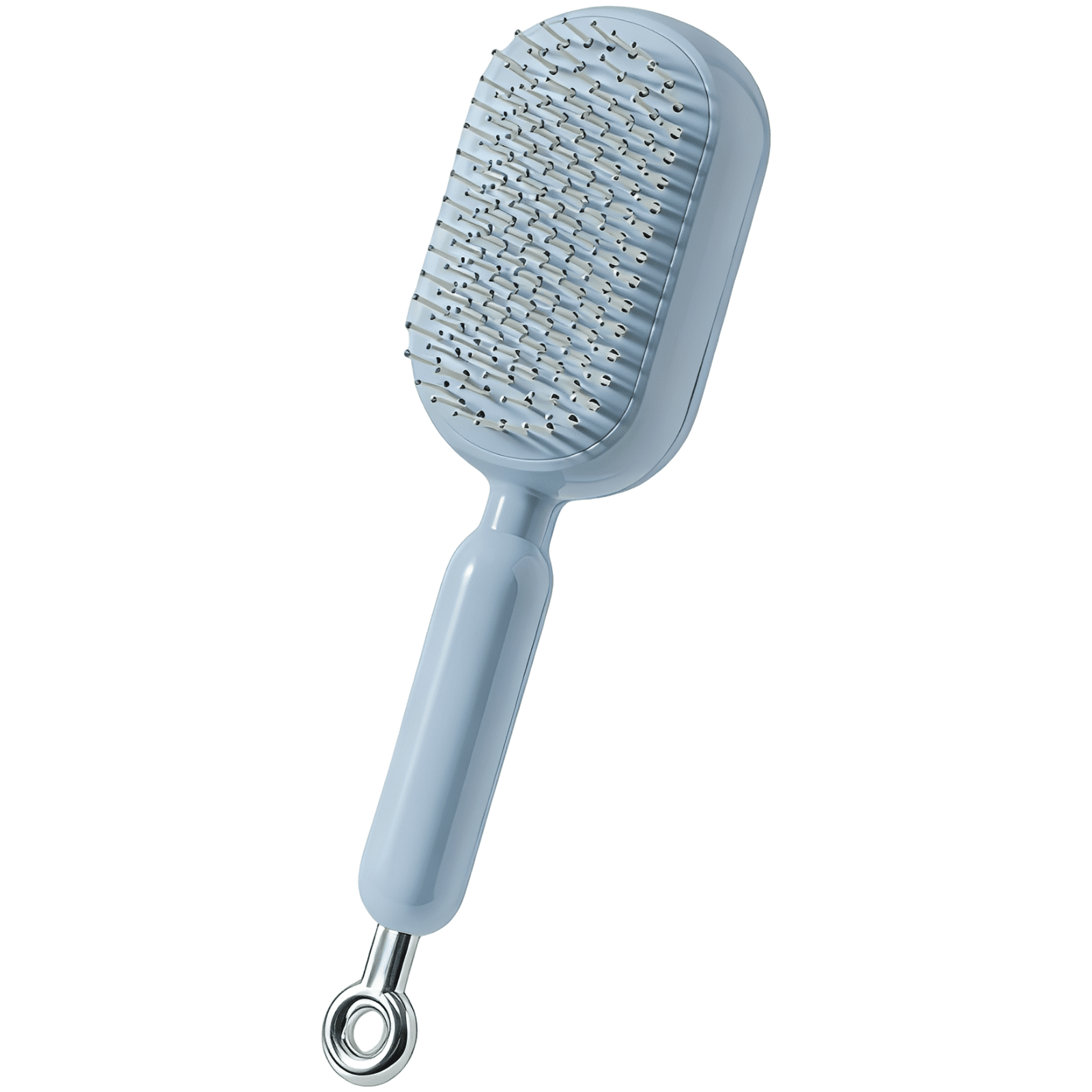 Blue Retractable Cushion Massage Comb, ABS Self Cleaning Hair Brush for ...