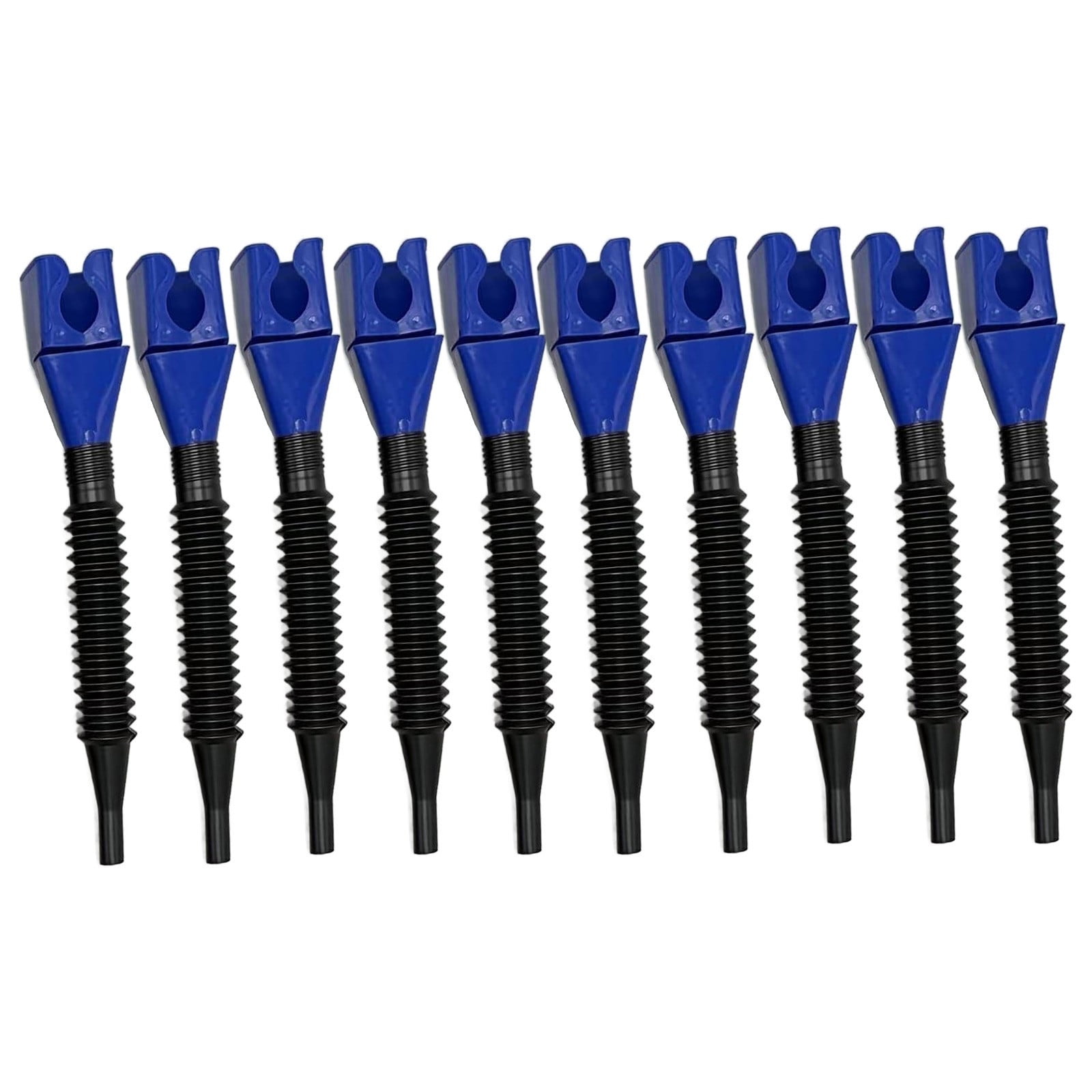 Blue Retractable Fuel Funnel Set - 10 Pack Flexible Plastic Oil Funnels ...