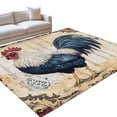 Blue Retro Rooster Washable Rug 2.7x5 Area Rug for Living Room Bedroom ...