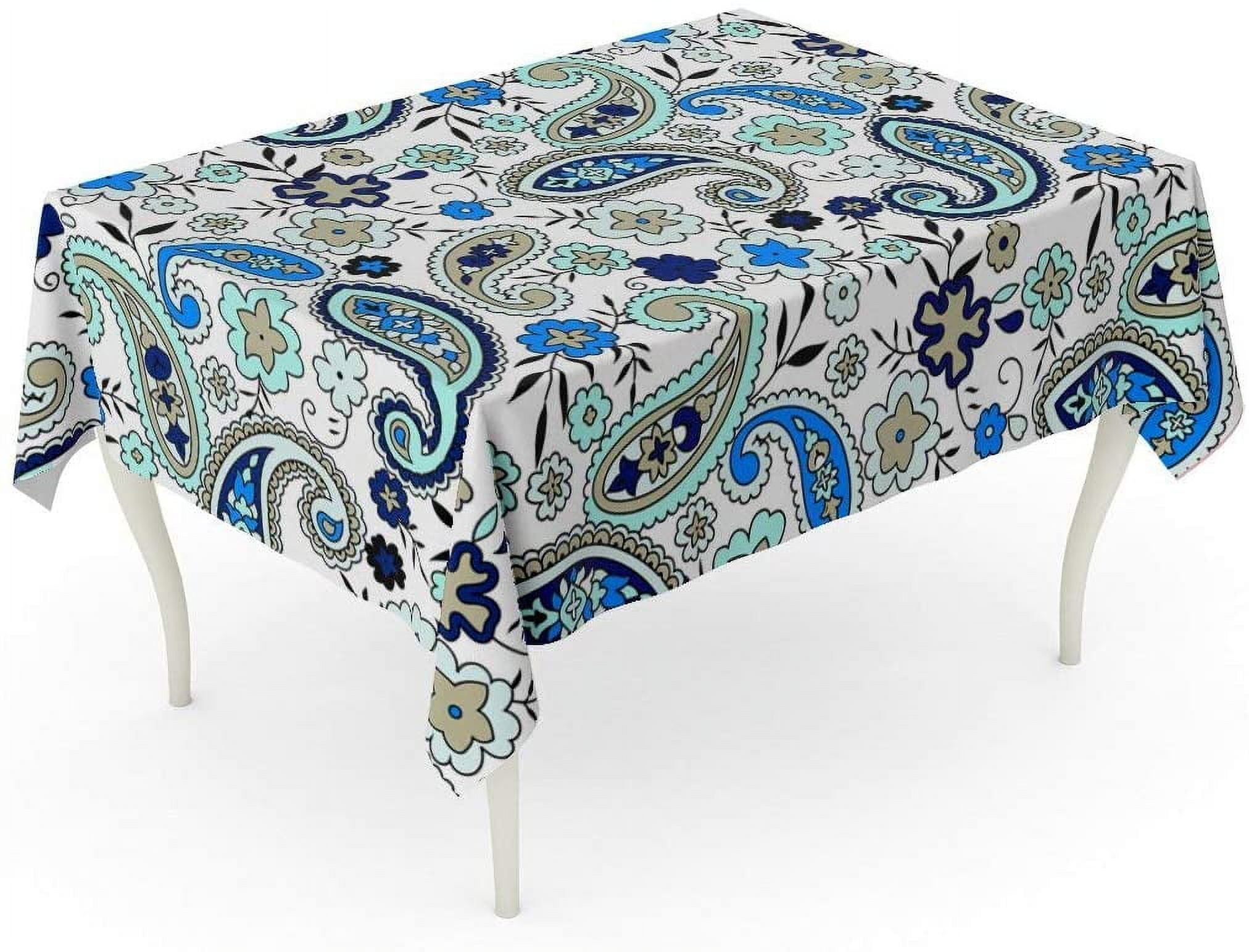 Blue Retro Traditional Paisley Pattern Abstract Table Cloth - Walmart.com