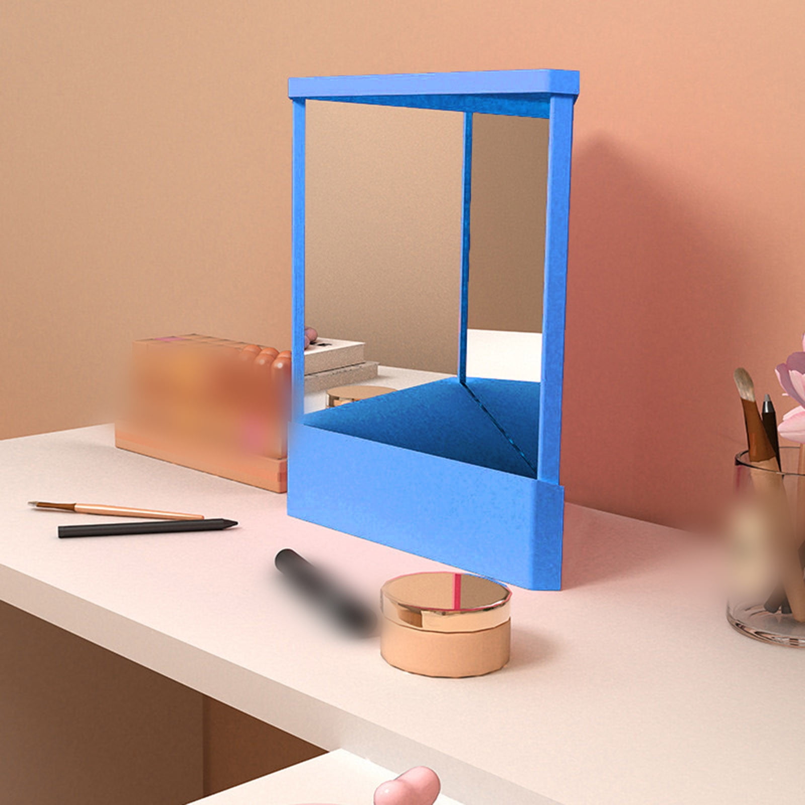 Blue Reverse Mirror - Non Reversing Mirrors Glass Viewing Angle - Self ...