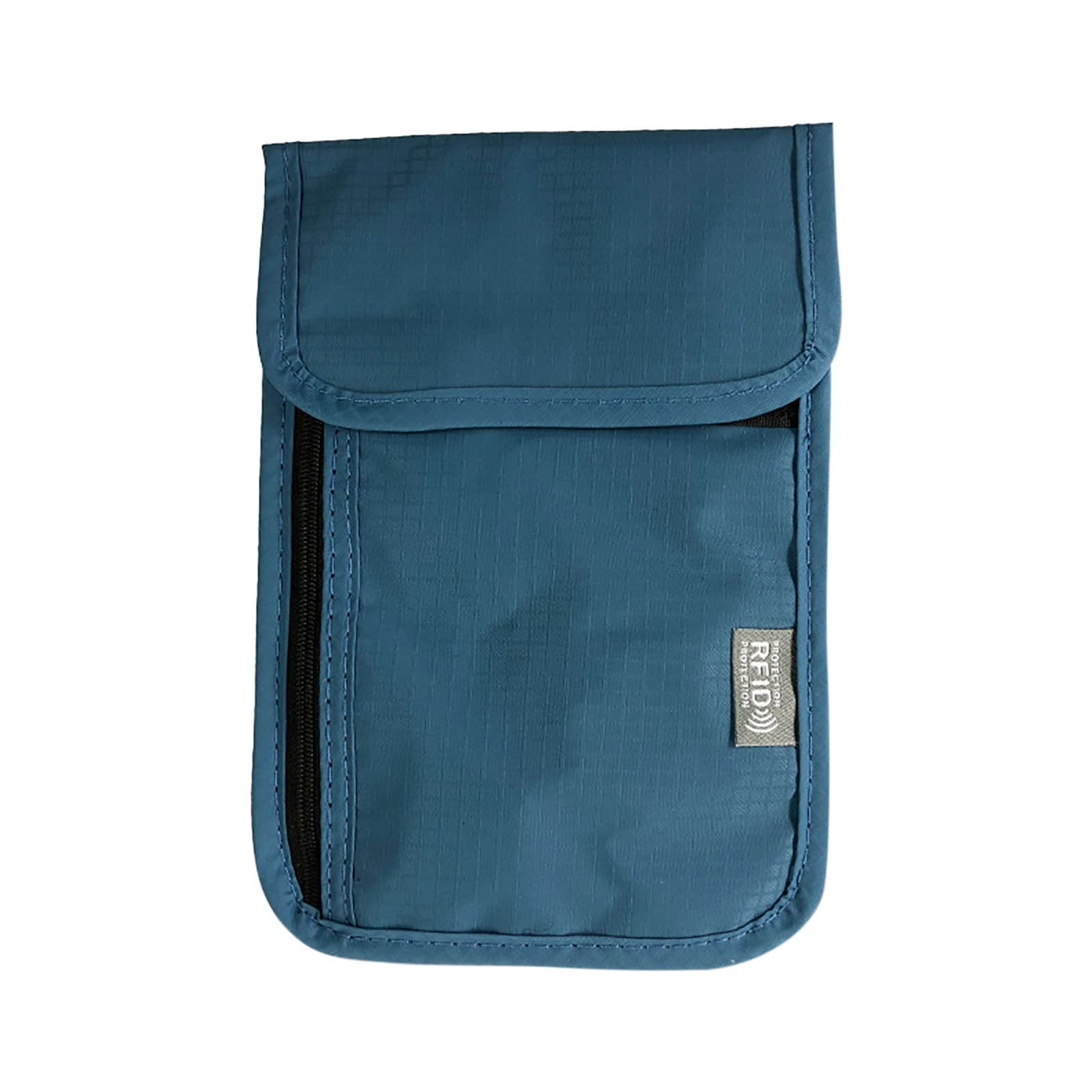 Blue Rfid Blocking Neck Pouch Travel Document Organizer Bag With Anti ...