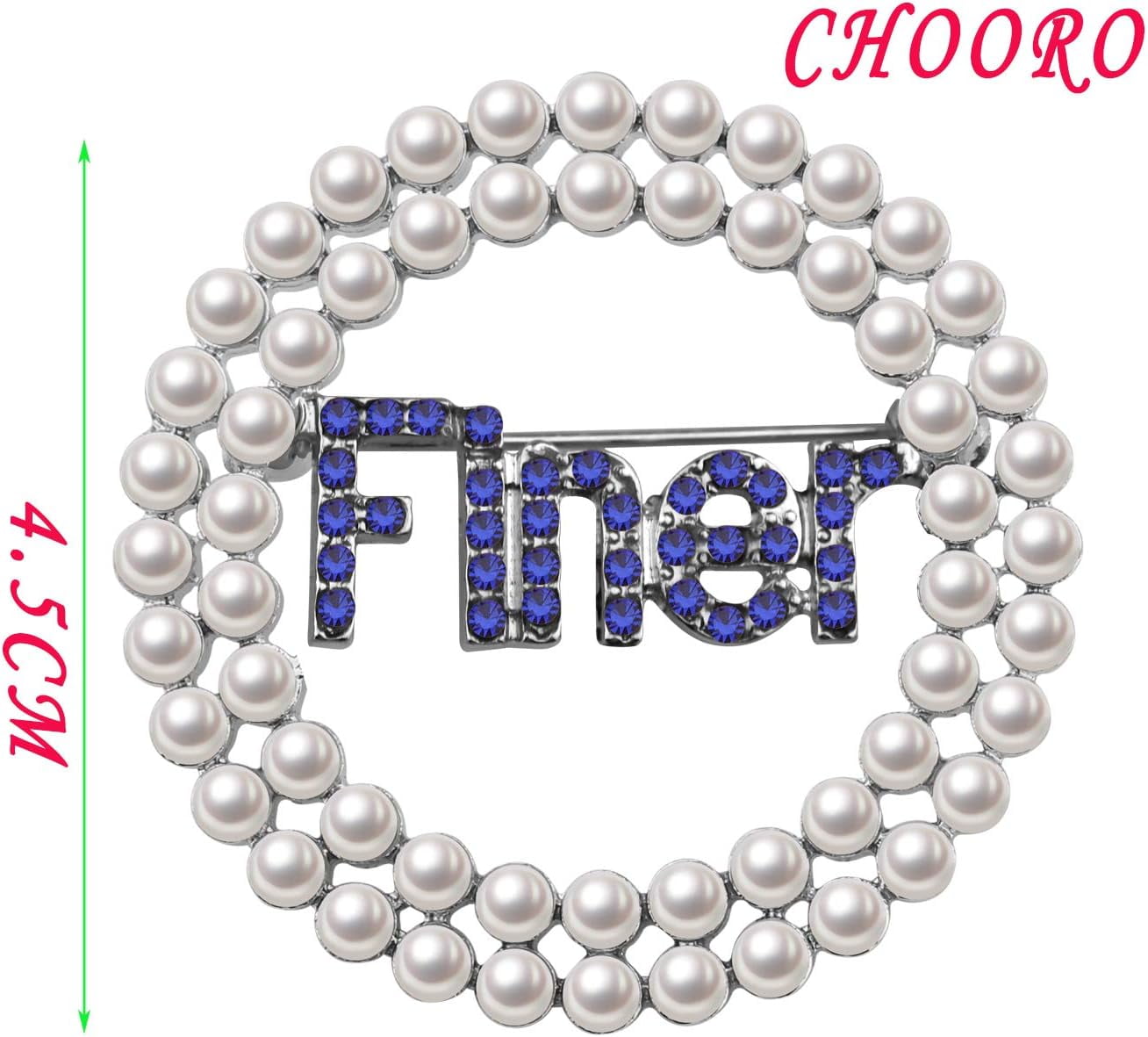 Blue Rhinestone Finer Brooch Pin 1920 Greek Sorority Jewelry Gift For ...