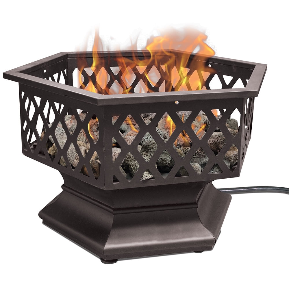 Blue Rhino Hexagon Outdoor Gas Firepit - Walmart.com