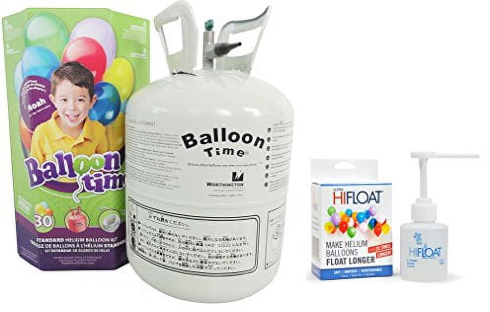 Balloon Time Helium Kit, 8.9 cu.ft, Disposable with Ultra Hi-Float for Long-lasting Inflated ...