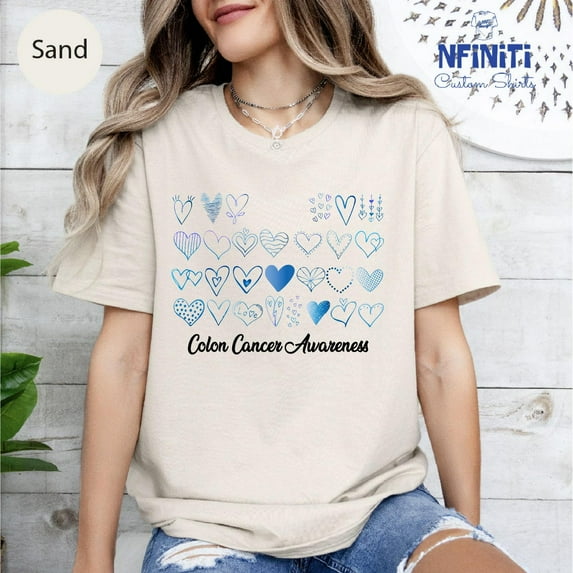 Blue Ribbon Colon Cancer Awareness T-Shirt: Support Fighter Gift Tee ...
