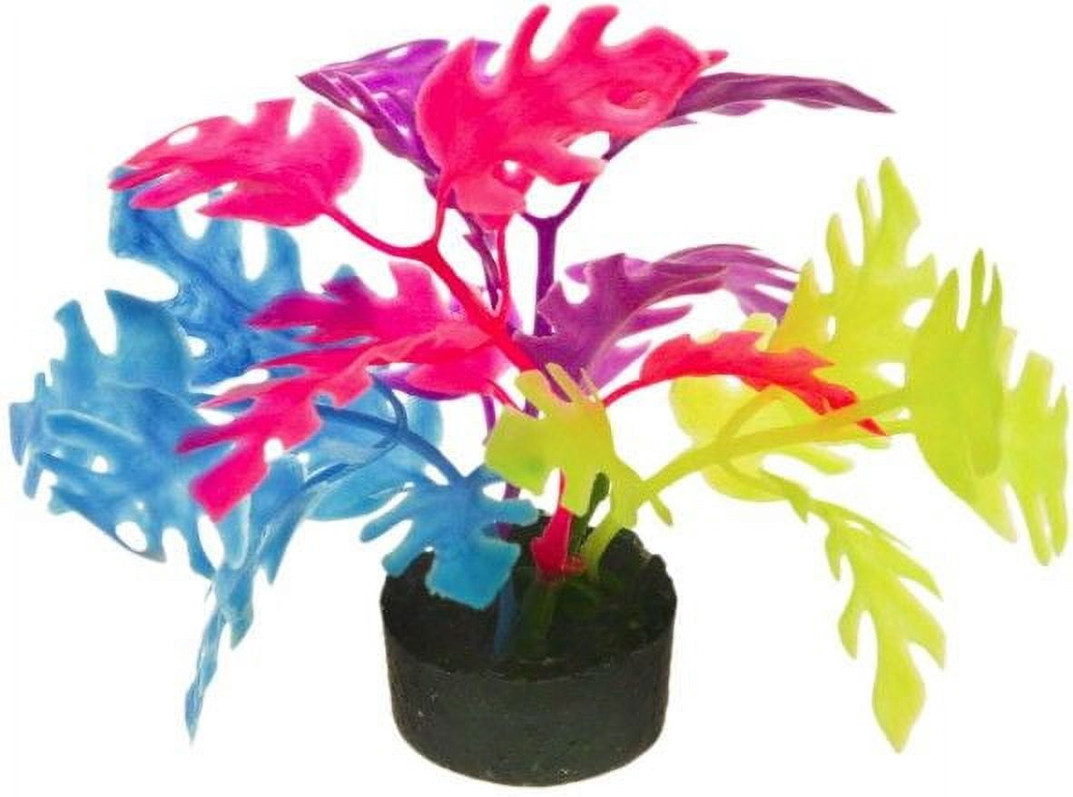 Blue Ribbon Colorburst Florals Multi-colored Philo Leaf Aquarium Decor ...