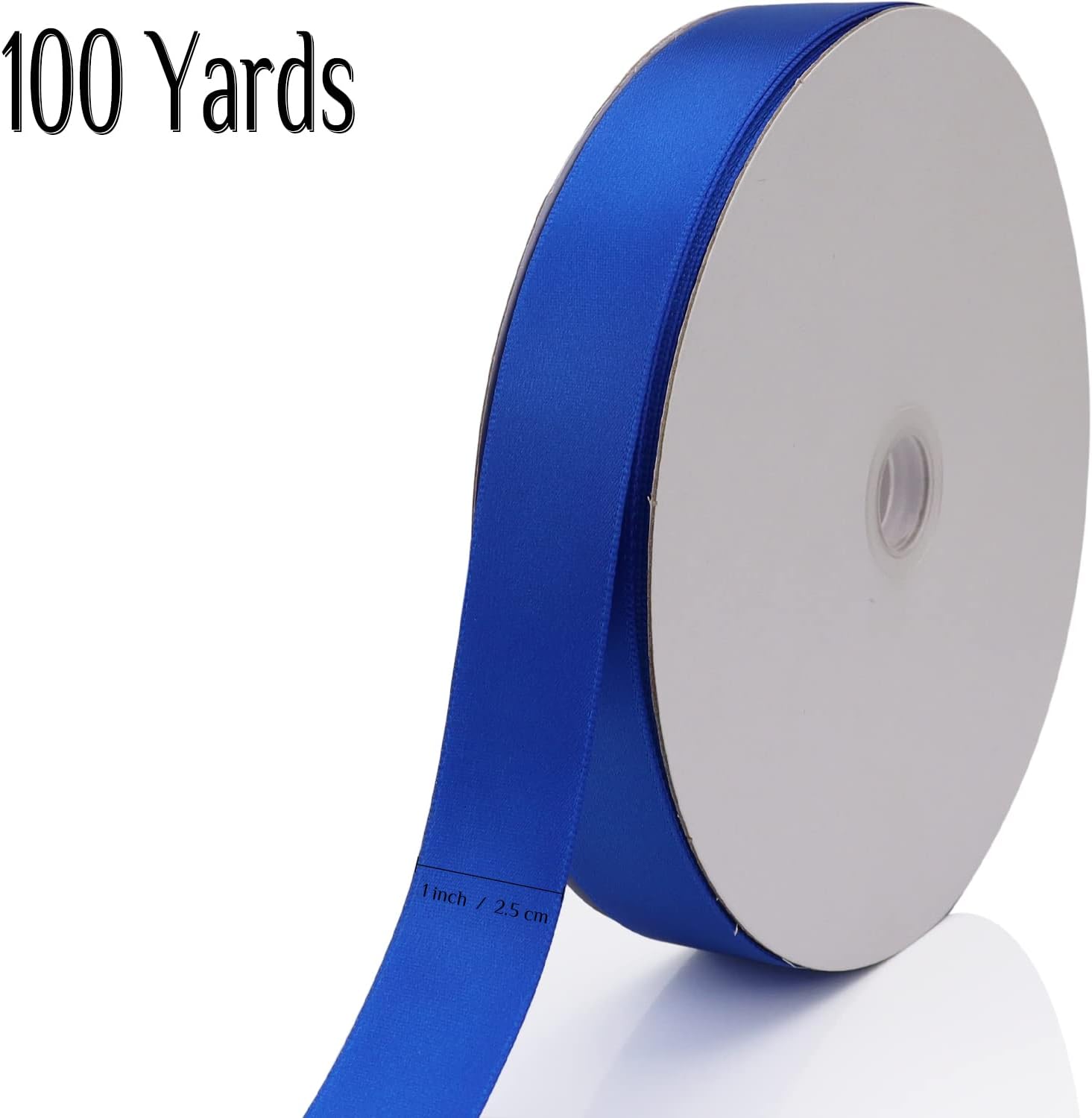 Blue Ribbon For Gift Wrapping 1 Inch X 100 Yards Satin Craft Fabric ...