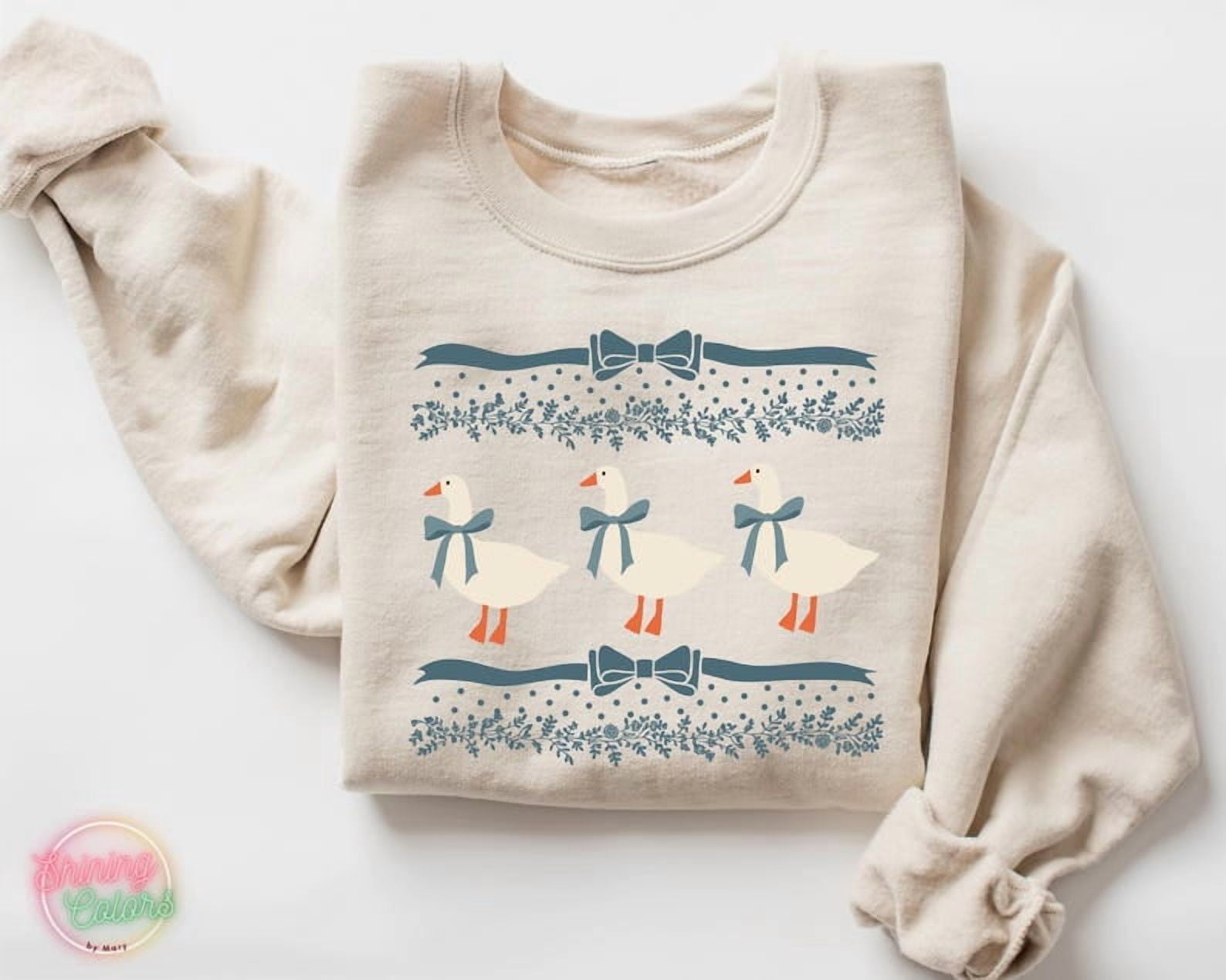Blue Ribbon Goose Sweatshirt, Silly Goose Sweatshirt, Duck Sweatshirt ...
