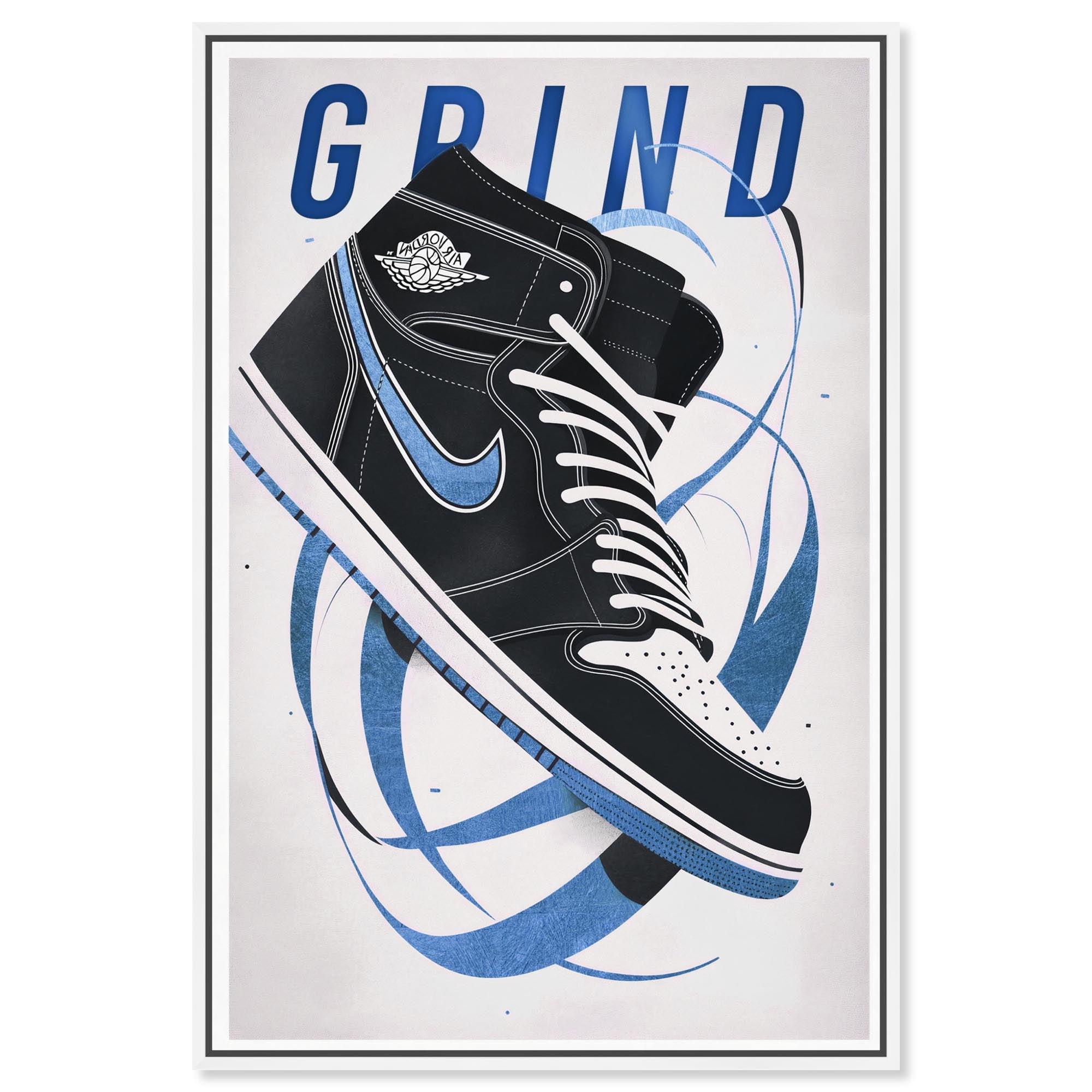 Blue Ribbon Sneaker Canvas Sneaker Wall Decor by Art Remedy, White ...