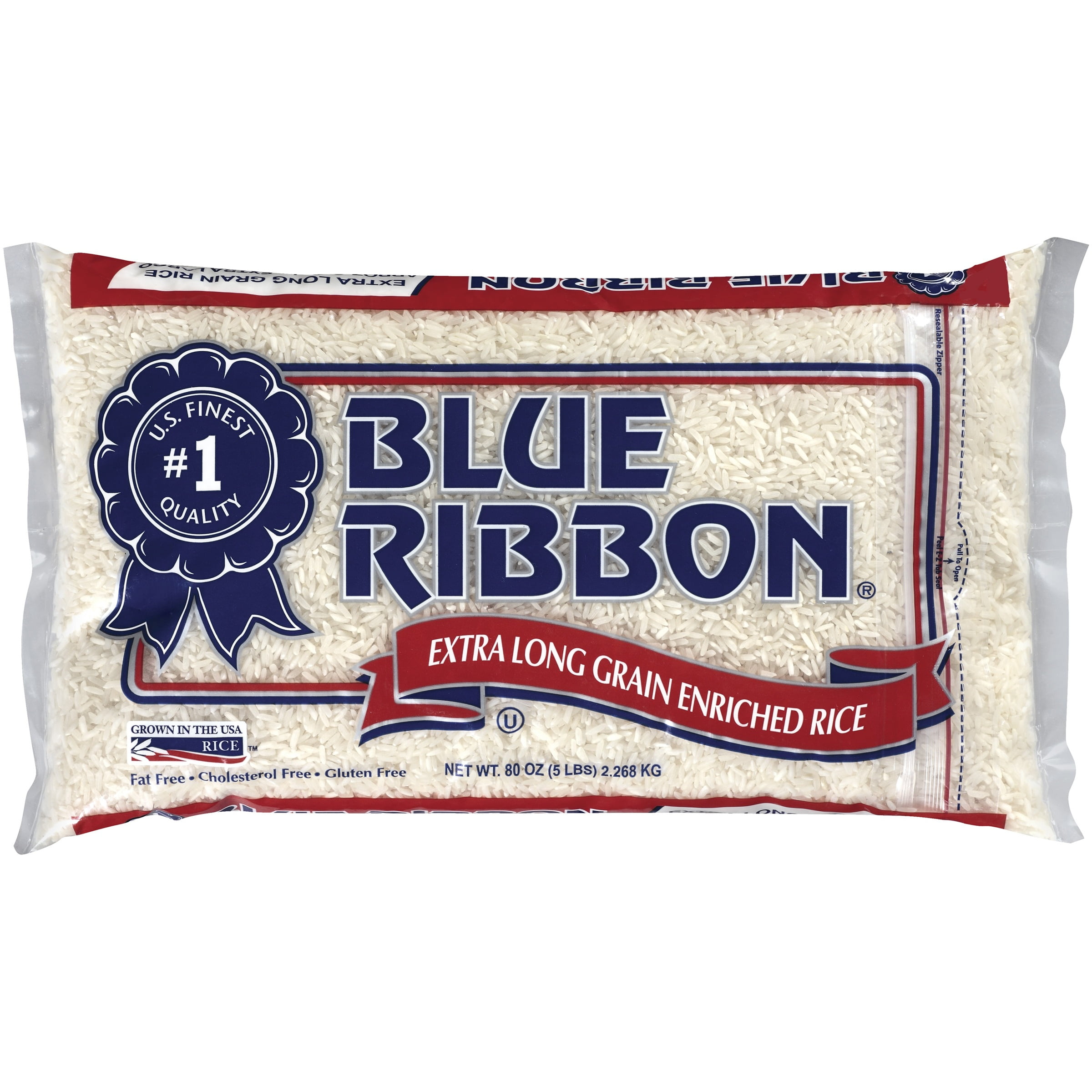 Blue Ribbon White Rice, Extra Long Grain Enriched Rice, 5 lb Bag ...