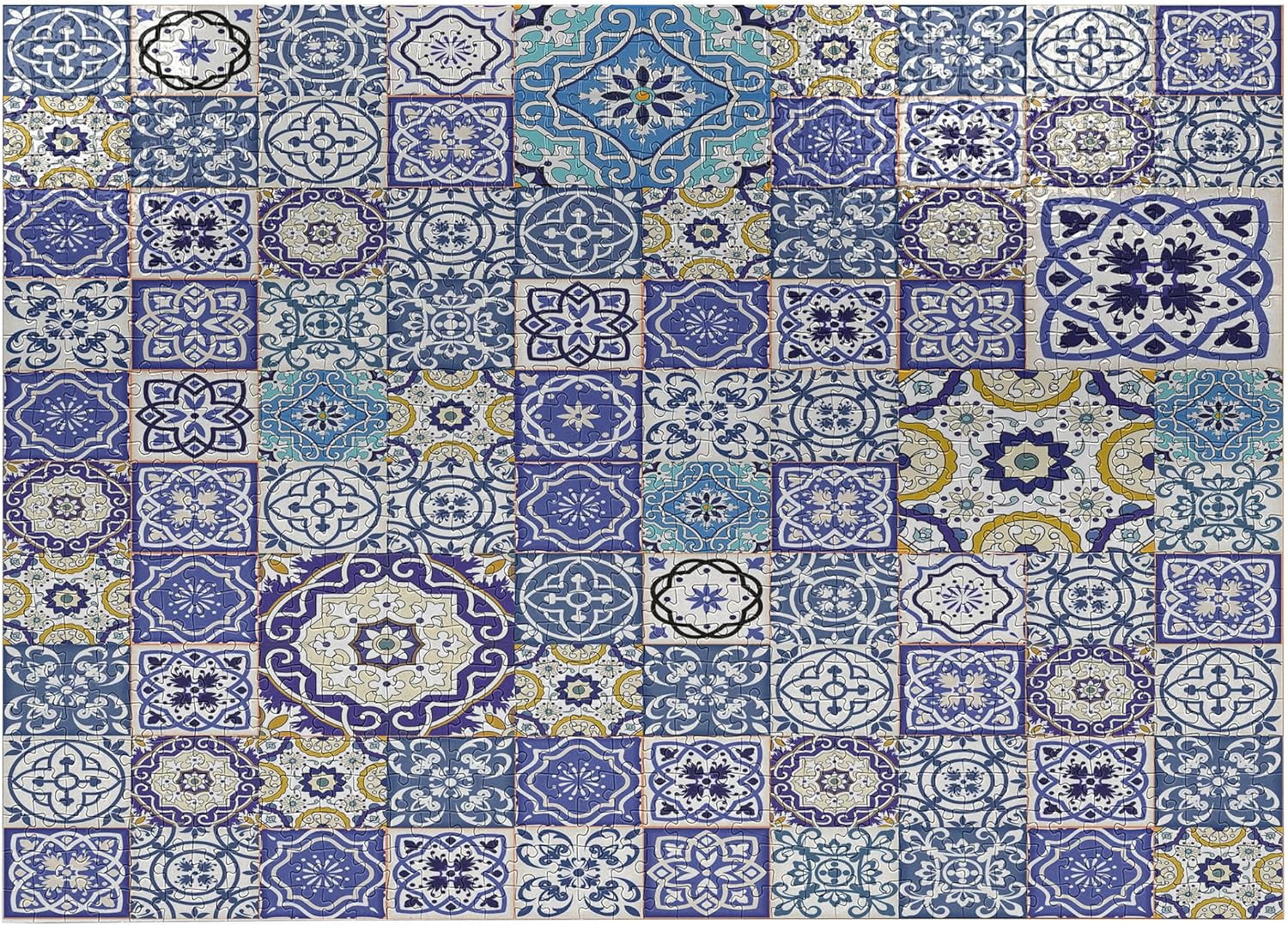 Blue Rich Pattern of Moroccan Tiles Patchwork Style Pattern Jigsaw ...