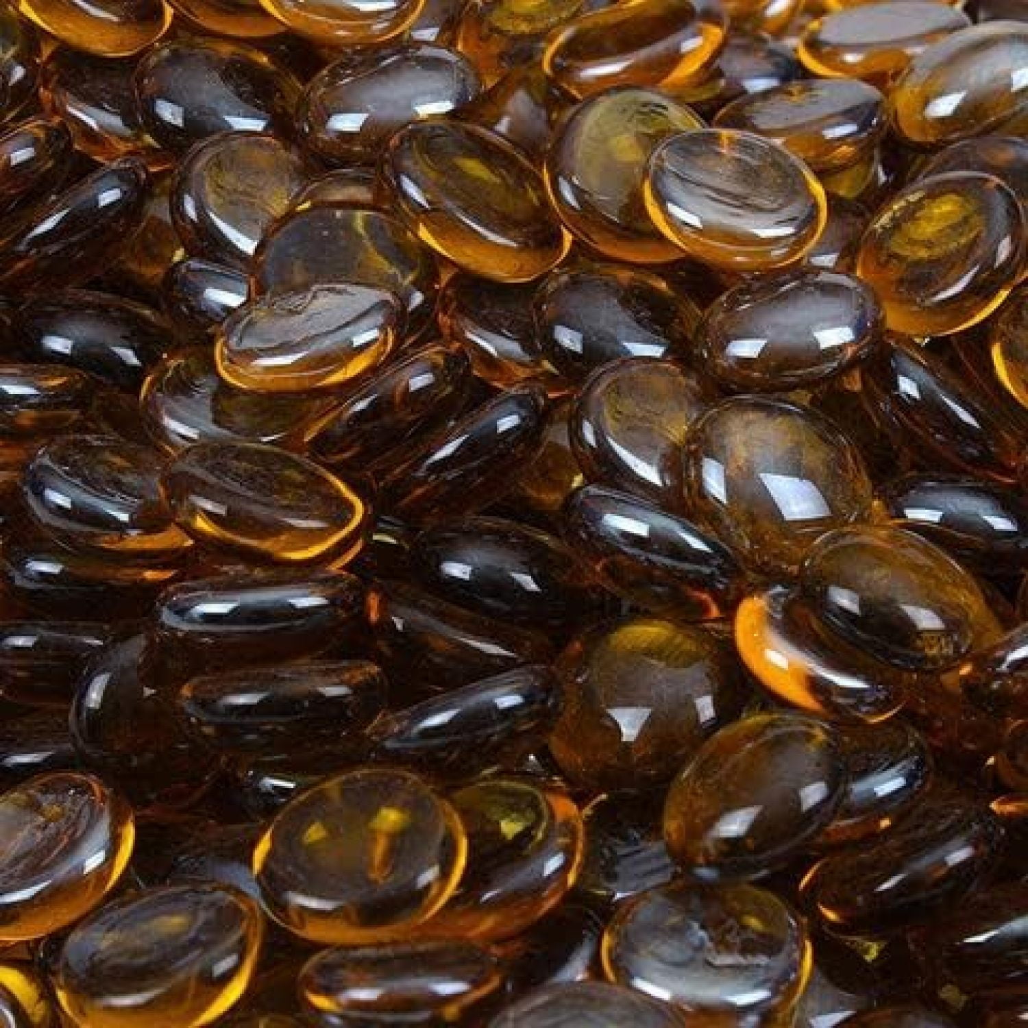 Blue Ridge Brand™ Middle Amber Reflective Fire Glass Beads - 20-Pound ...
