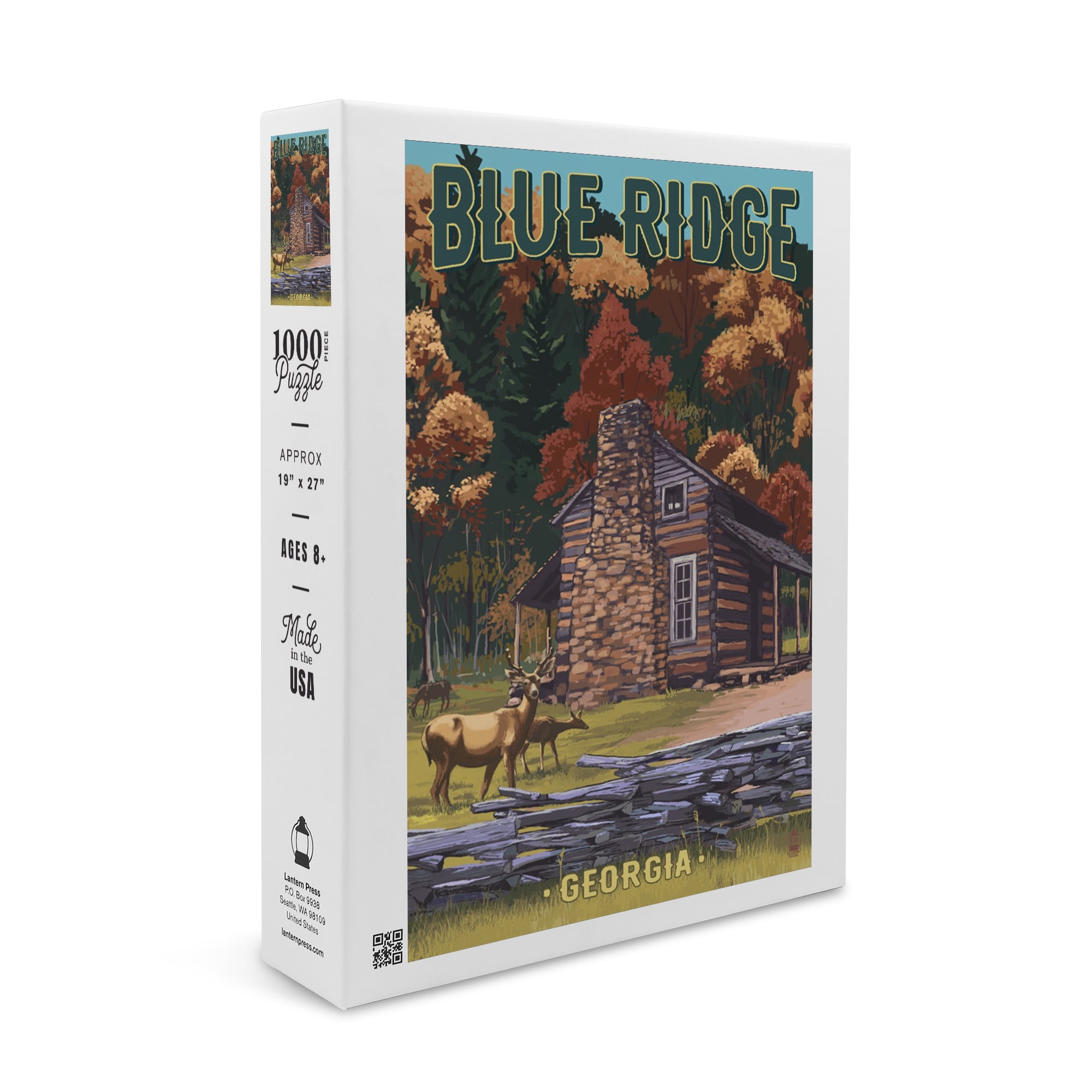 Blue Ridge, Georgia, Cabin and Deer Family (1000 Piece Puzzle, Size ...