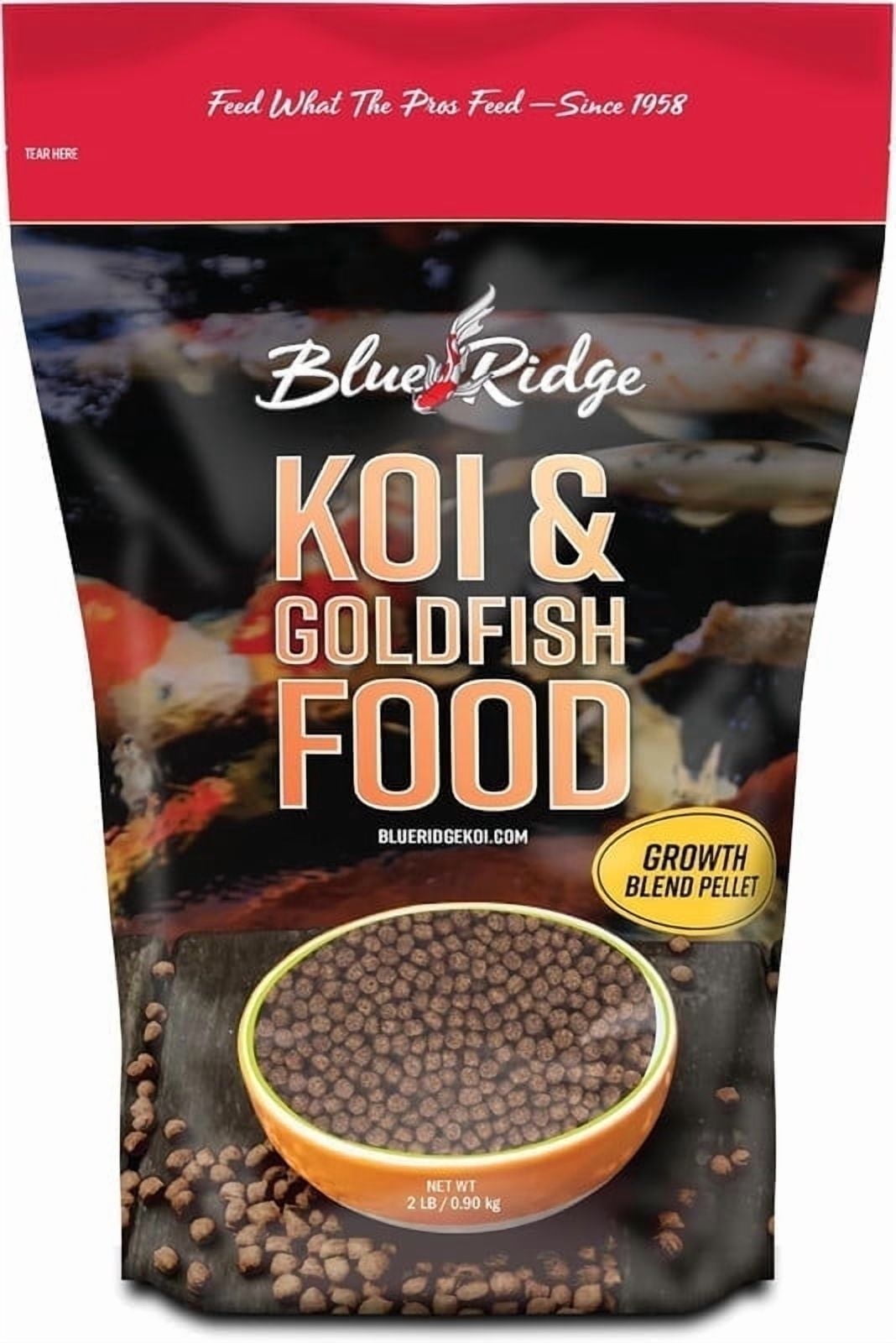 Blue Ridge Koi Fish Food 2lb - Koi Food 3/16” Large and Mini Blend ...