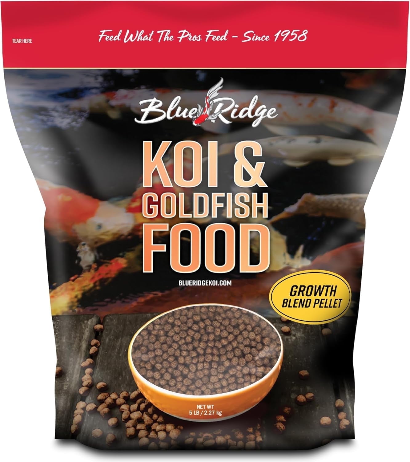 Blue Ridge Koi Fish Food 5lb - Koi Food 3/16” Large and Mini Blend ...