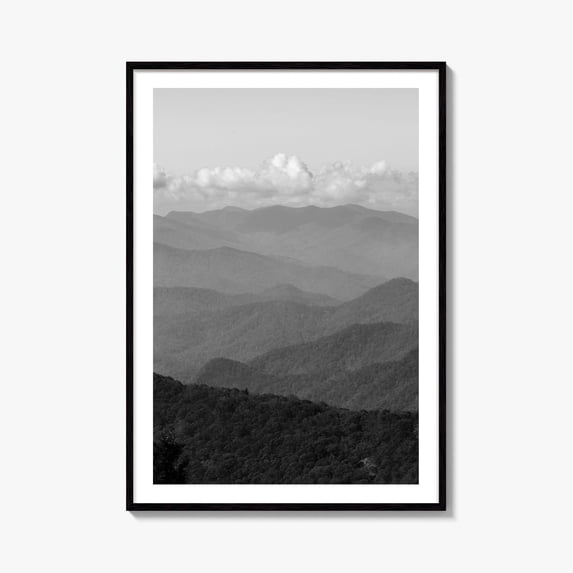 Blue Ridge Mountains Black And White Fine Art Photo Poster Smoky ...