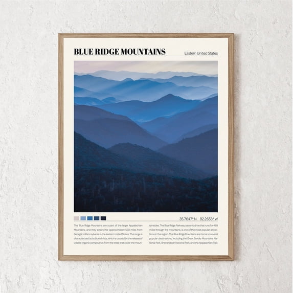 Blue Ridge Mountains Print, Blue Ridge Mountains Wall Art, Blue Ridge ...