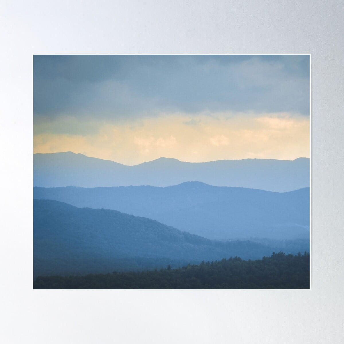 Blue Ridge Mountains Sunset Poster Wall Art Modern Wall Decor For ...