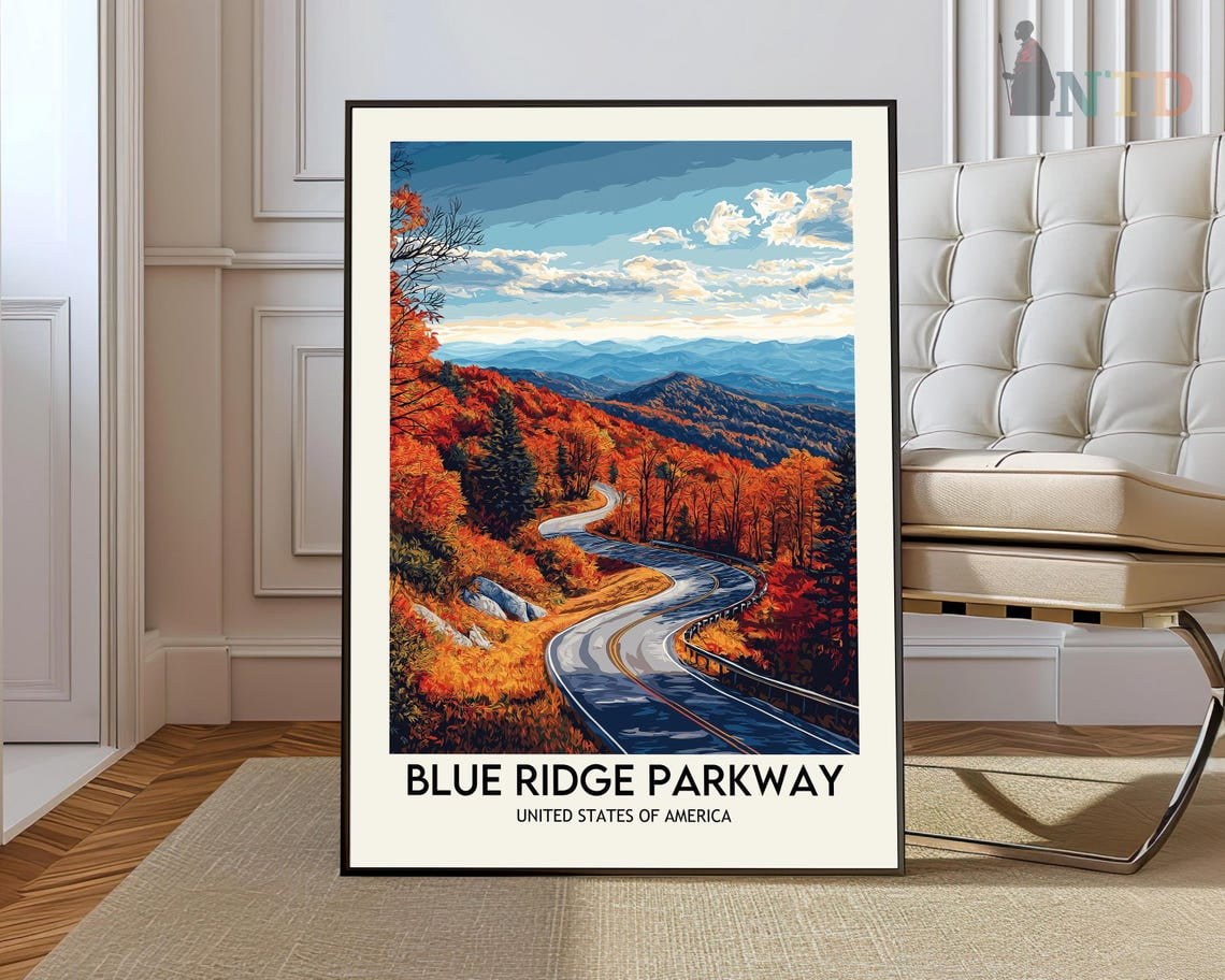 Blue Ridge Parkway Blue Ridge Mountains Print, Blue Ridge Mountains ...