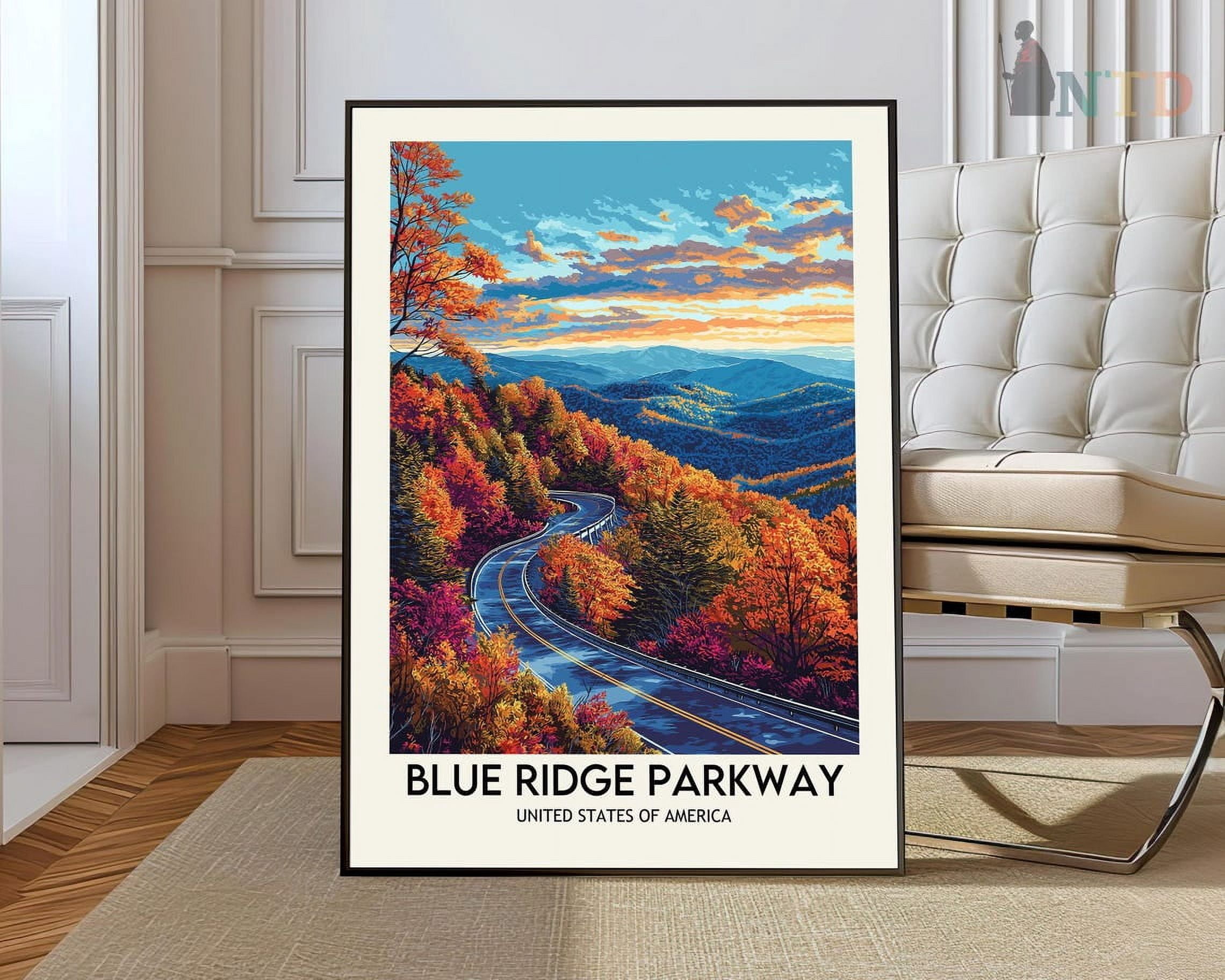 Blue Ridge Parkway Blue Ridge Mountains Print, Blue Ridge Mountains ...