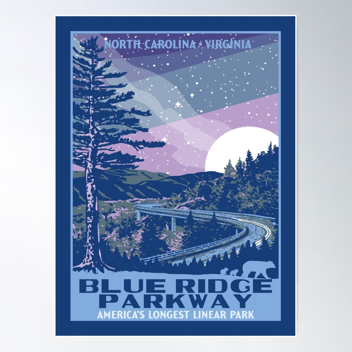 Blue Ridge Parkway Original Wpa Poster Style National Park Design ...