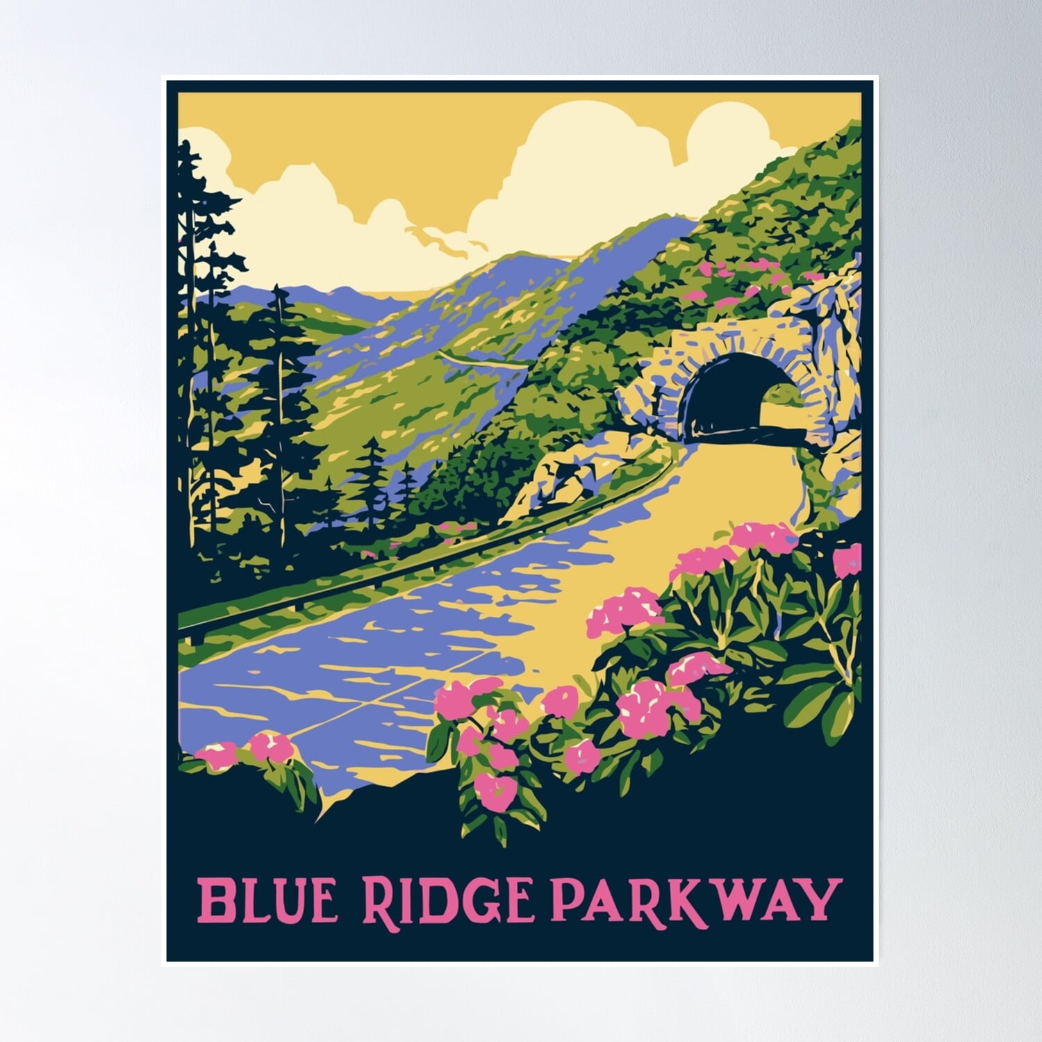 Blue Ridge Parkway Poster Wall Art, Modern Wall Decor, 8x12 UNFRAMED ...