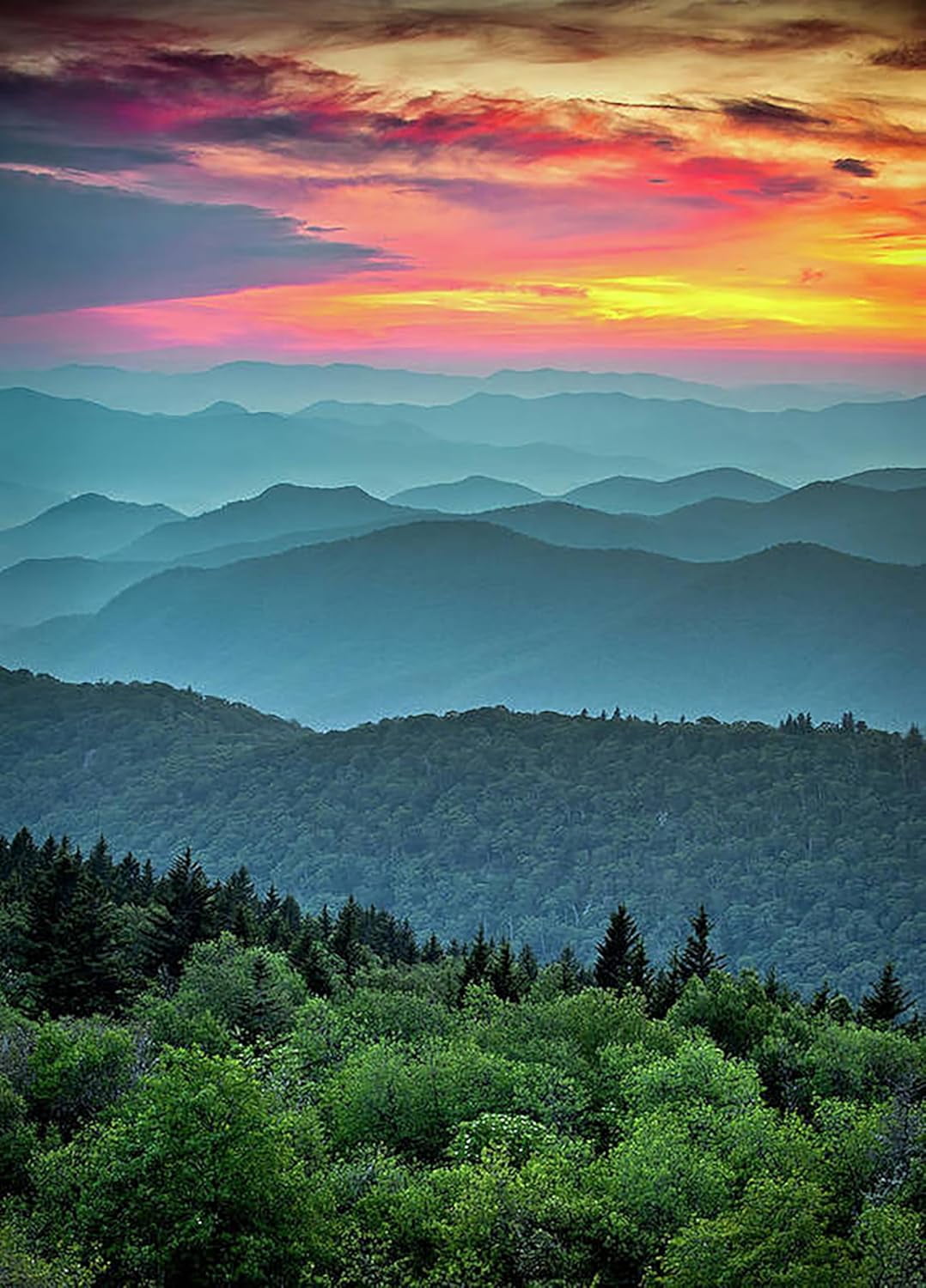 Blue Ridge Parkway Sunset 300 Pieces Wooden Jigsaw Puzzle Hard ...