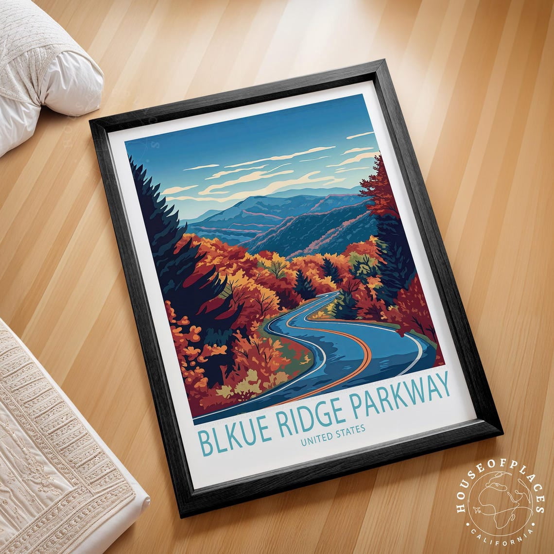 Blue Ridge Parkway USA Scenic Appalachian Mountain Wall Art, Unframed ...