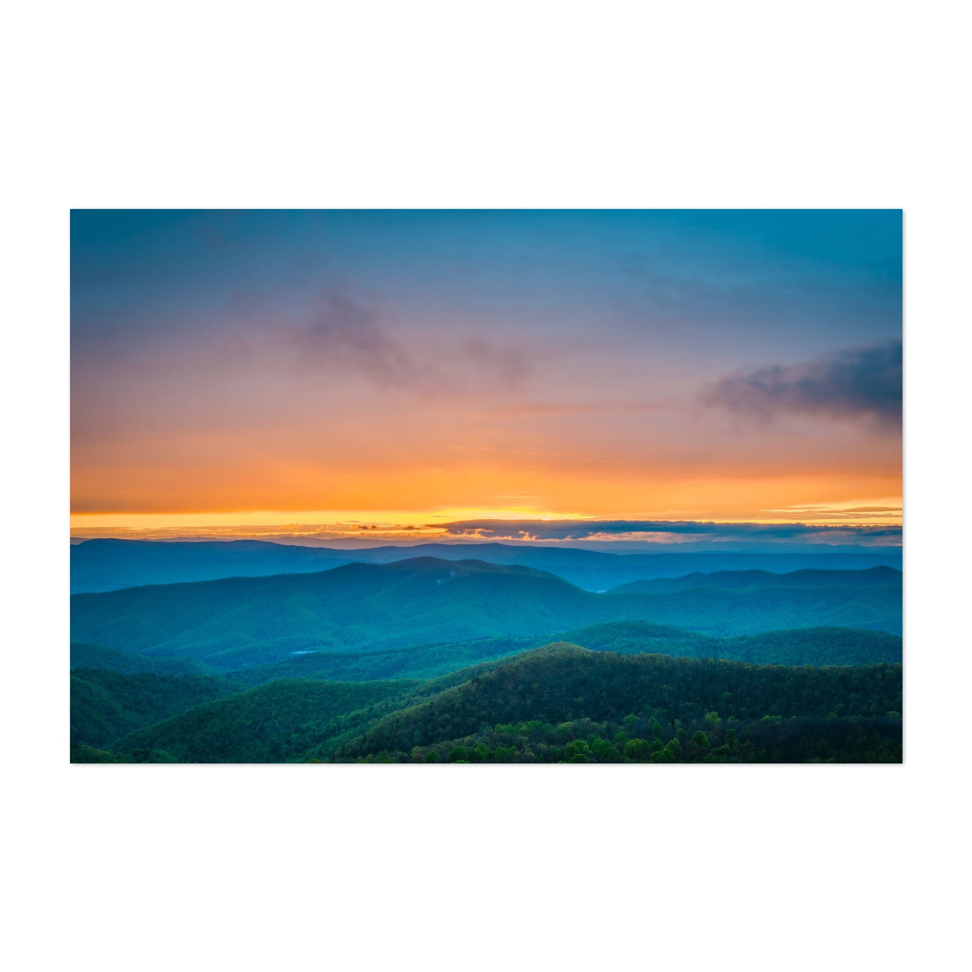 Blue Ridge Sky - Virginia Photography Unframed Wall Art Print 20 x 30 ...