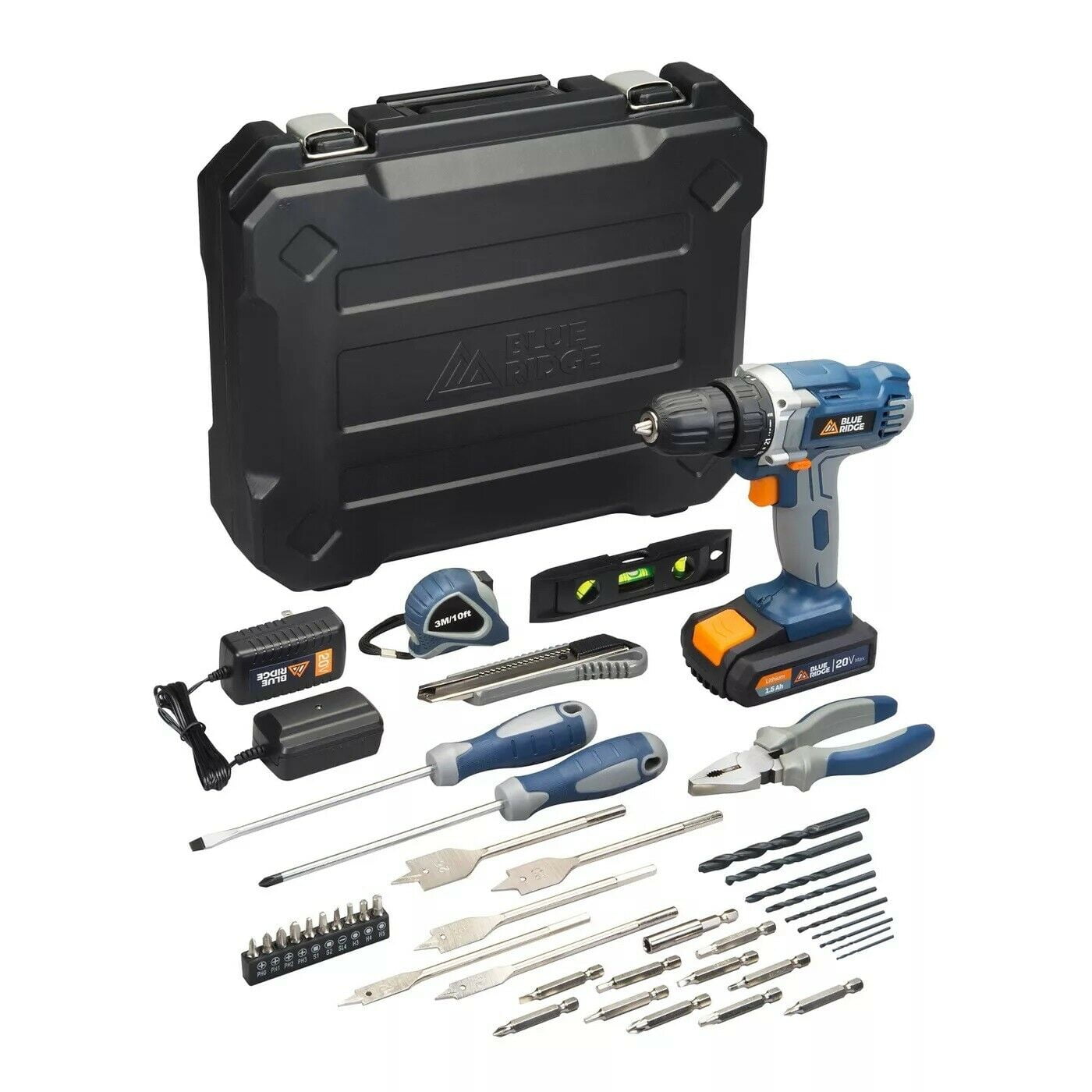 Blue Ridge Tools 46pc 20V Max Cordless Drill/Driver Project Kit BR2812U ...