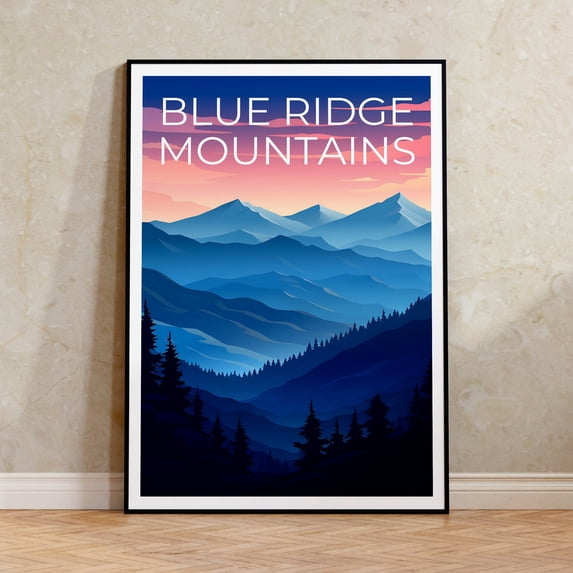 Blue Ridge Travel Poster Nature Art Nature Poster Blue Ridge Poster ...
