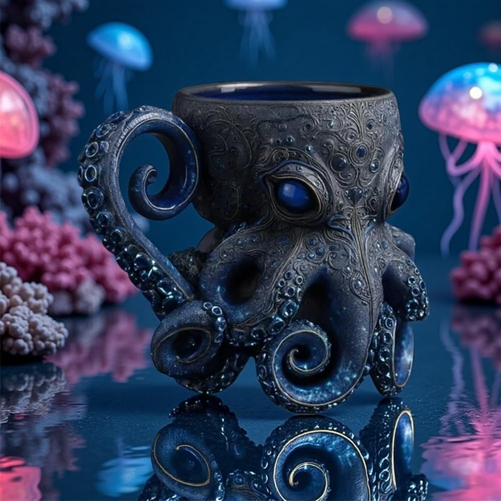 Blue Ring Octopus Cup 3D Blue-ringed Octopus Cup 11 OZ Unique Ocean ...