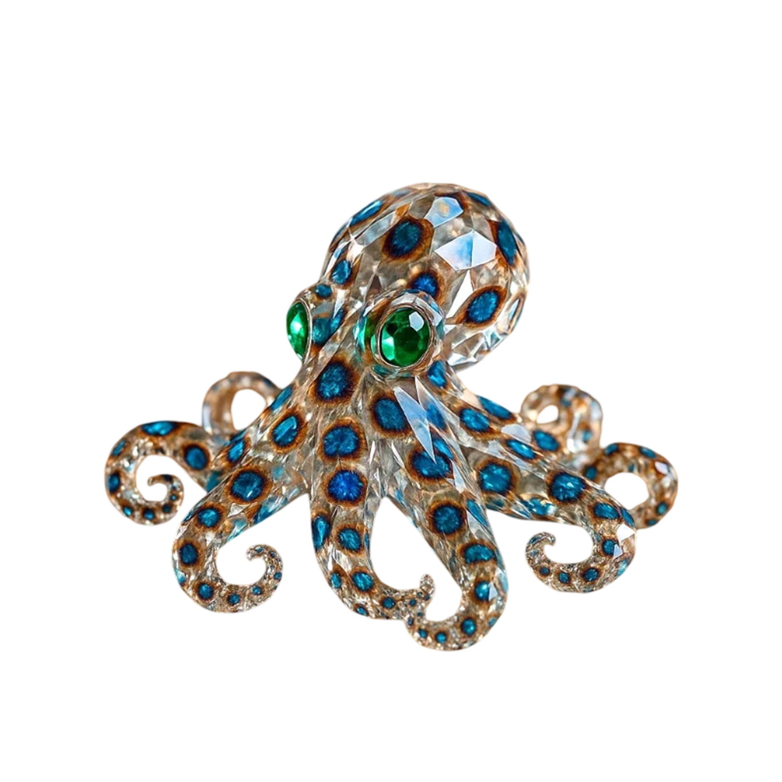 Blue Ringed Octopus Figurine - Handmade Resin Marine Animal Decor ...