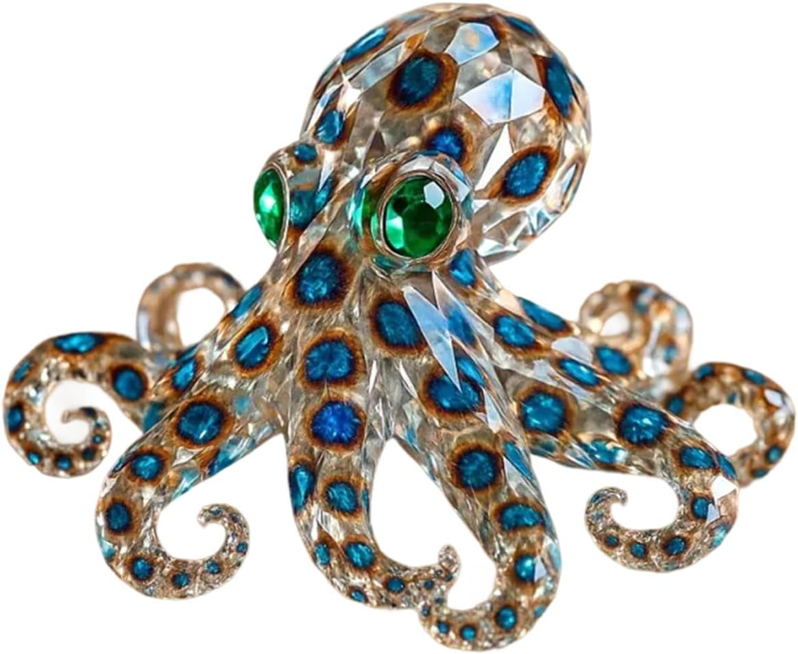 Blue-Ringed Octopus Figurine, Healing Home Ornaments Statue Decor ...