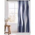 Blue Ripple Sheer Curtains 108 Inch Long 1 Panel Abstract Gradient ...