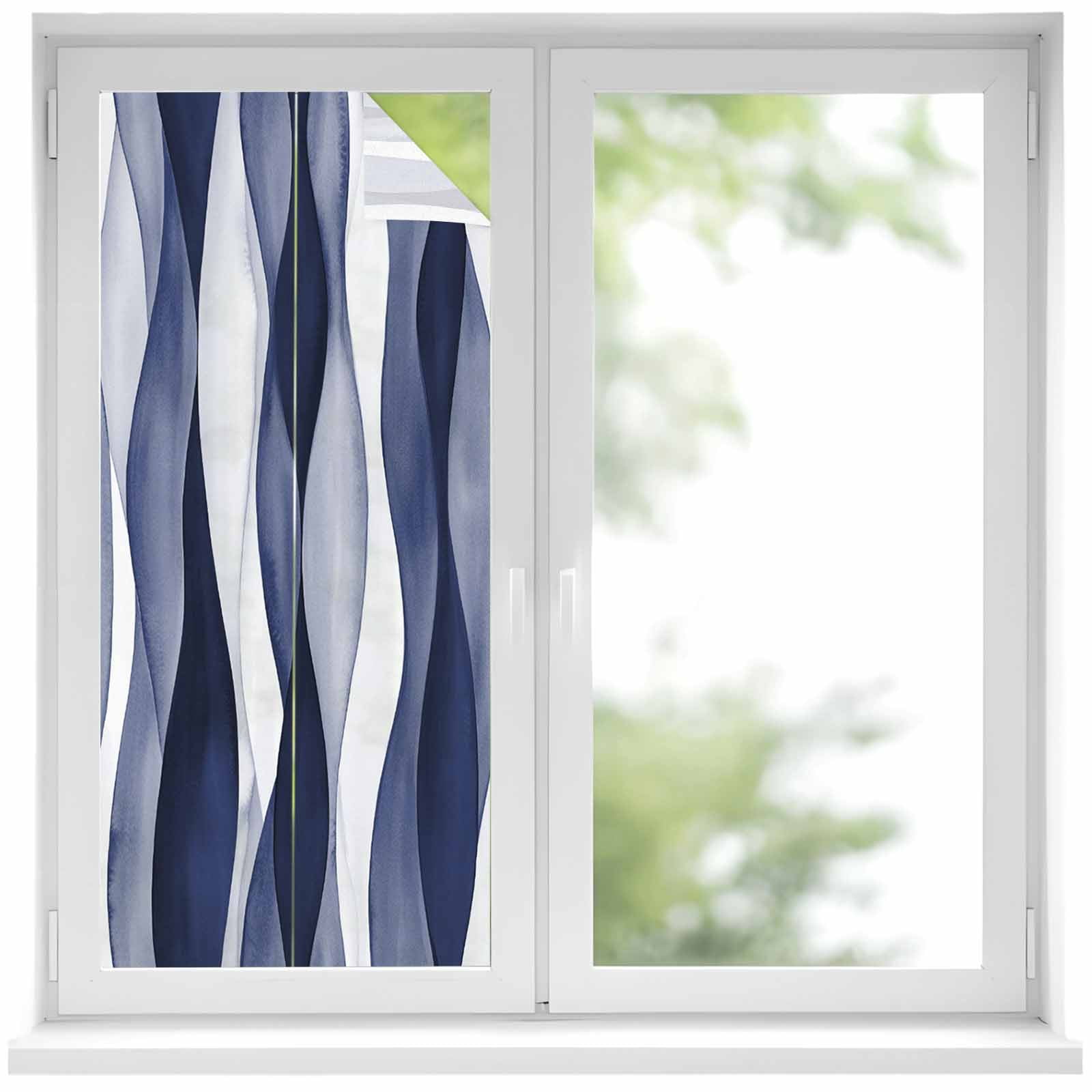 Blue Ripple Window Privacy Film Abstract Gradient Watercolor Modern ...