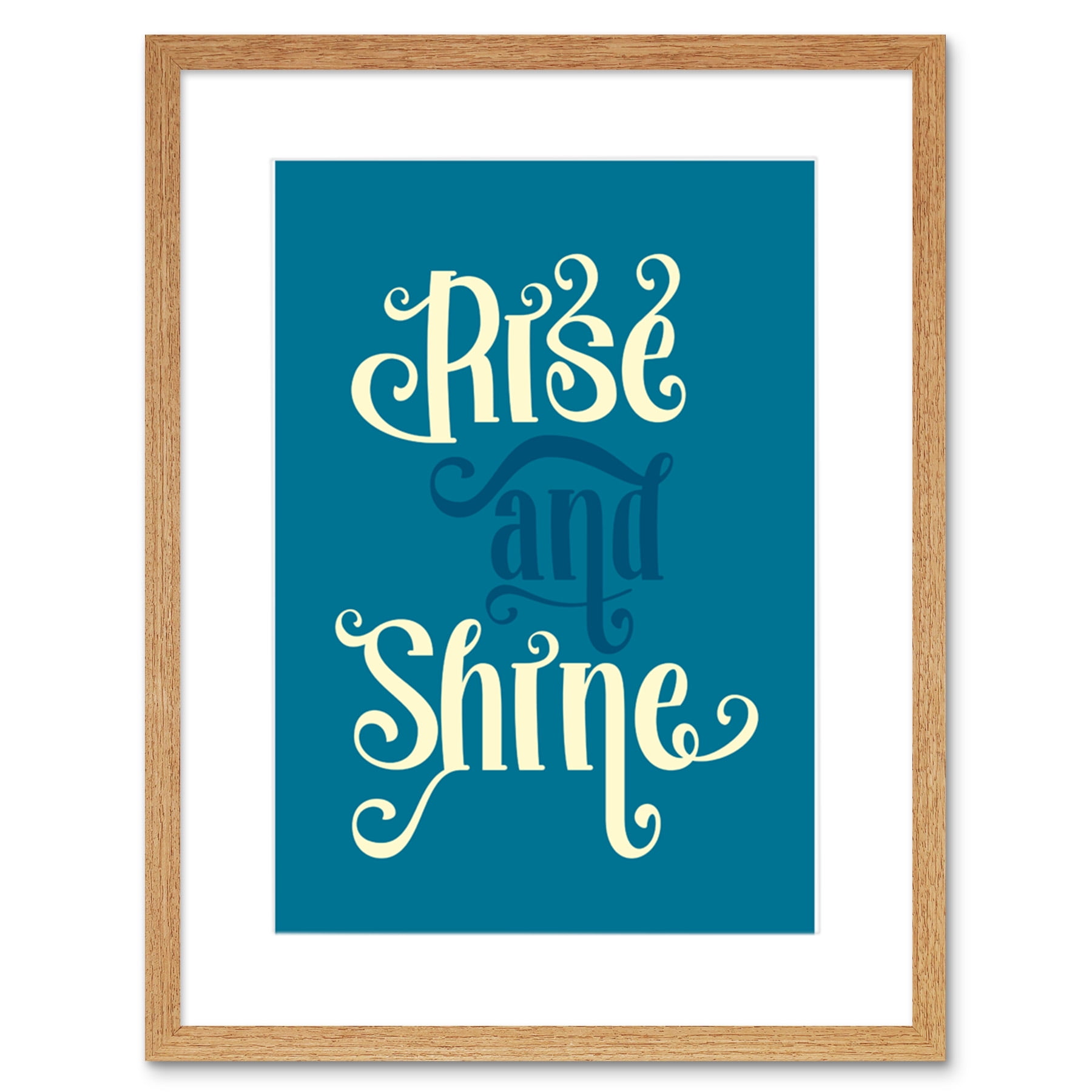 Blue Rise and Shine Framed Wall Art Print - Walmart.com