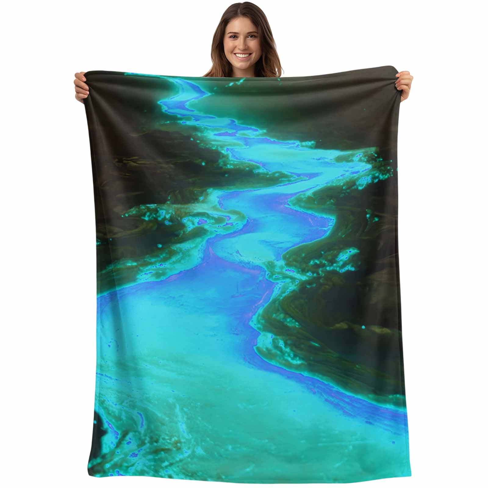 Blue River Blanket Soft Cozy Warm Throw Blanket for Couch, Plush Fuzzy ...